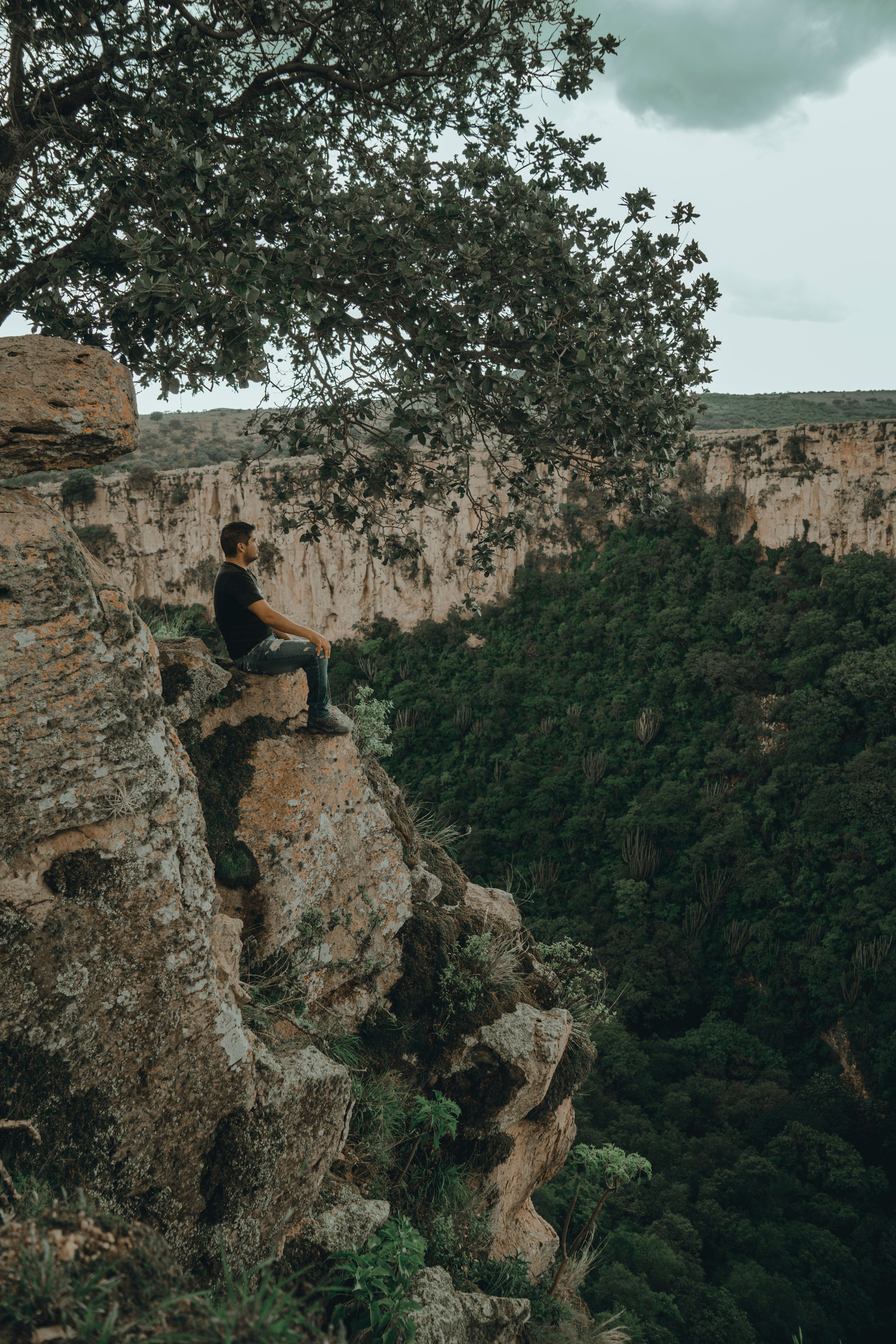 Man Sitting on Rock · Free Stock Photo