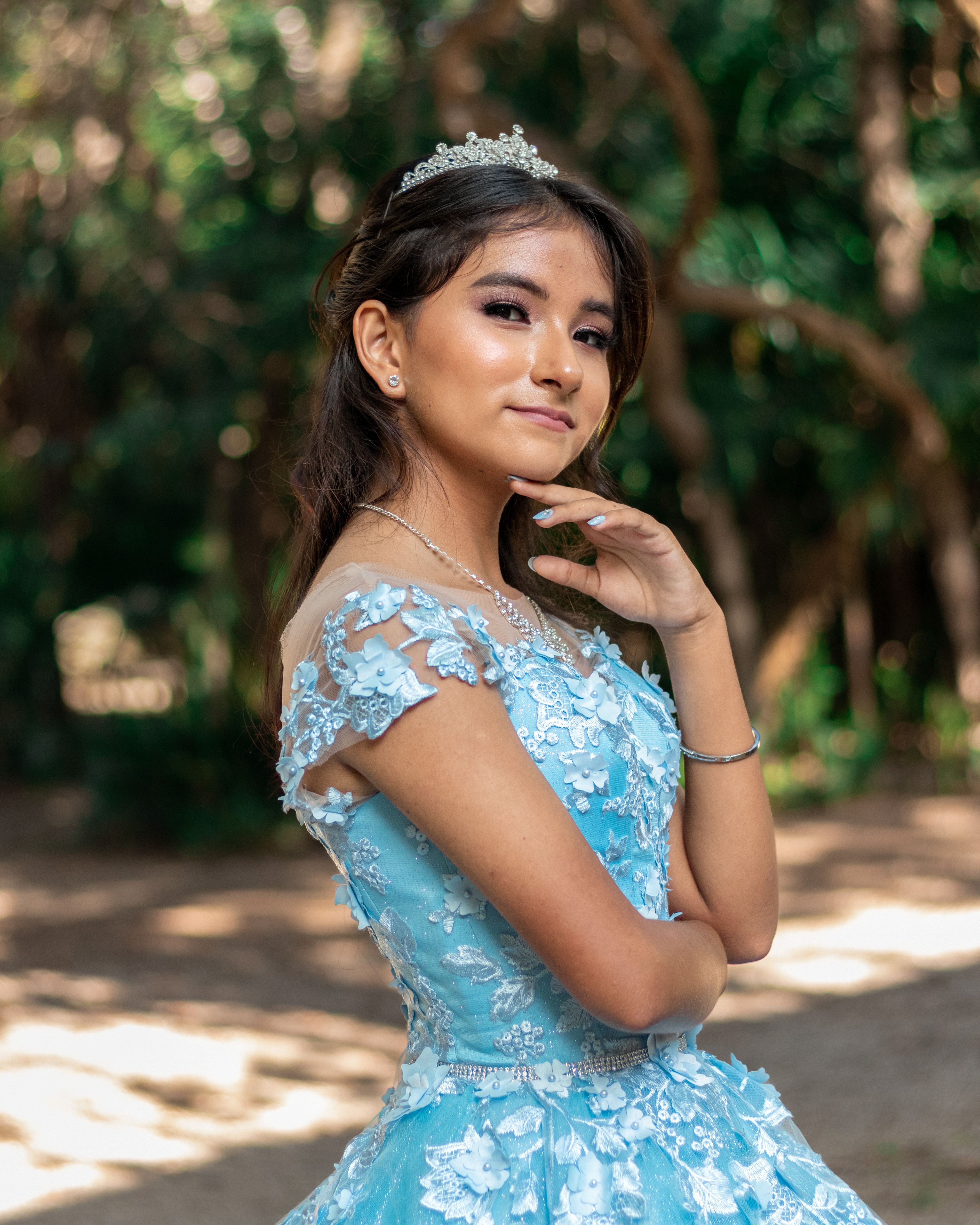 Portrait of Woman in Blue Dress · Free Stock Photo