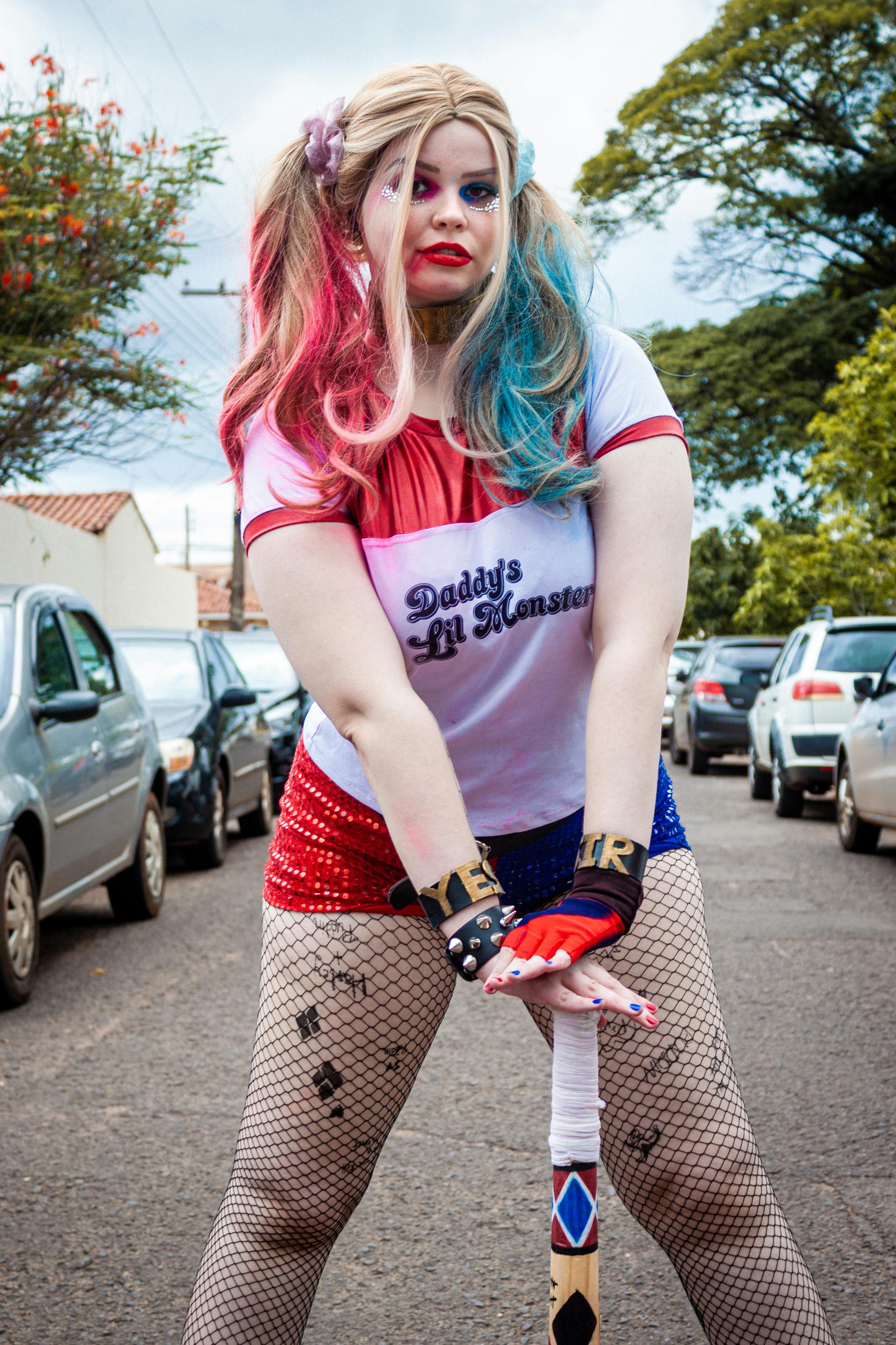 Young Woman Cosplaying as Harley Quinn · Free Stock Photo