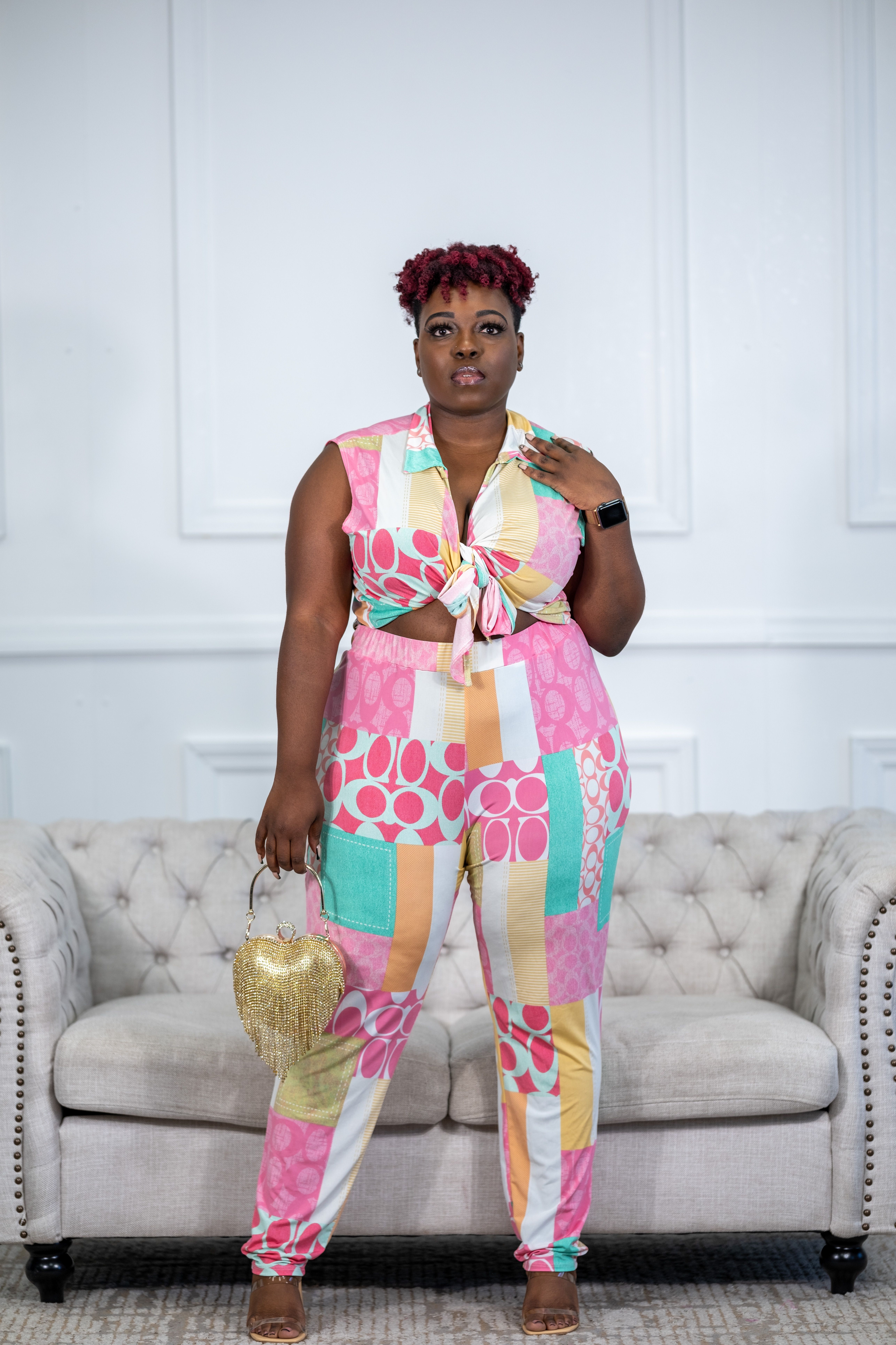 Stylish Overweight Woman in Colorful Costume · Free Stock Photo