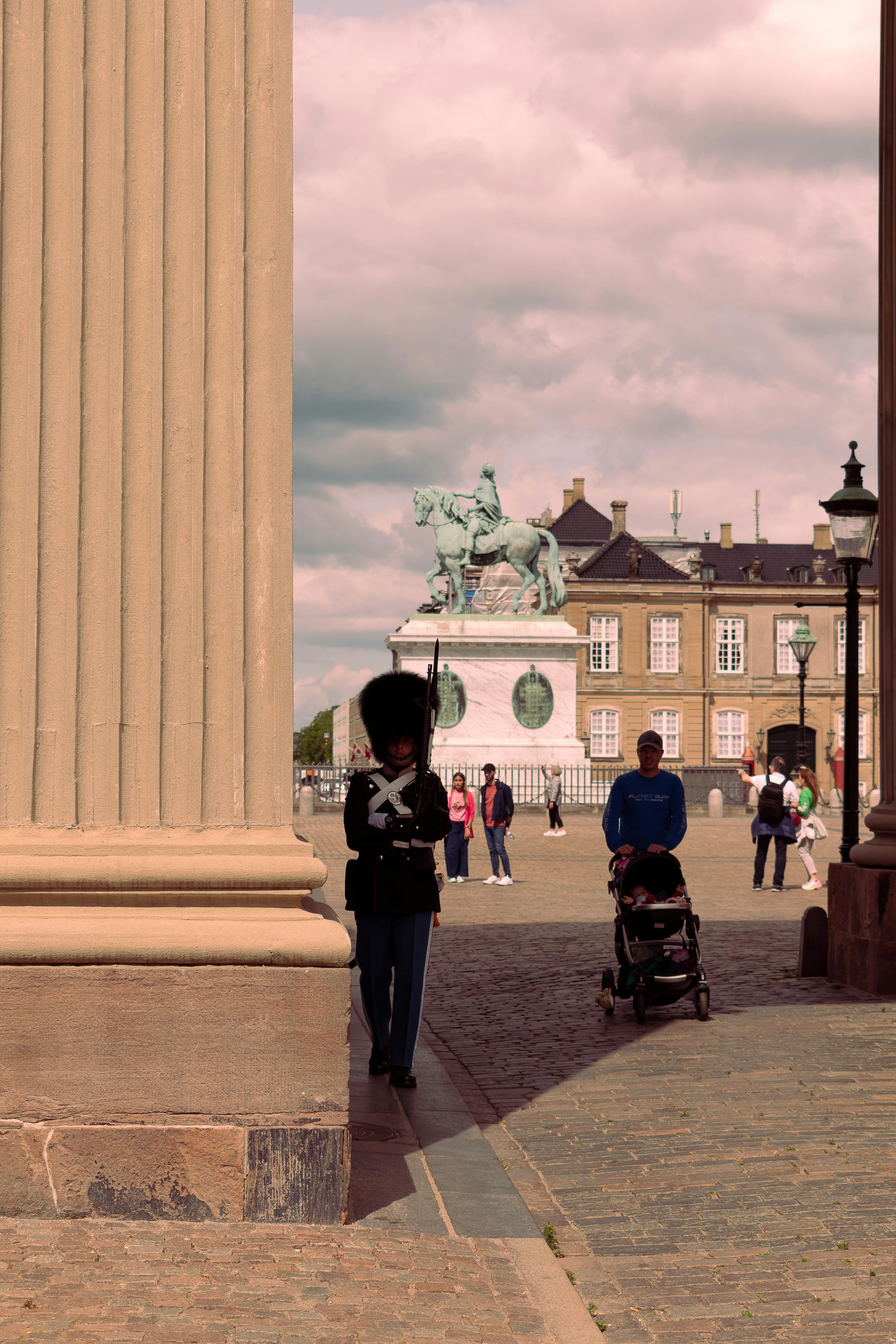 Danish Royal Guard Standing in Shadow · Free Stock Photo