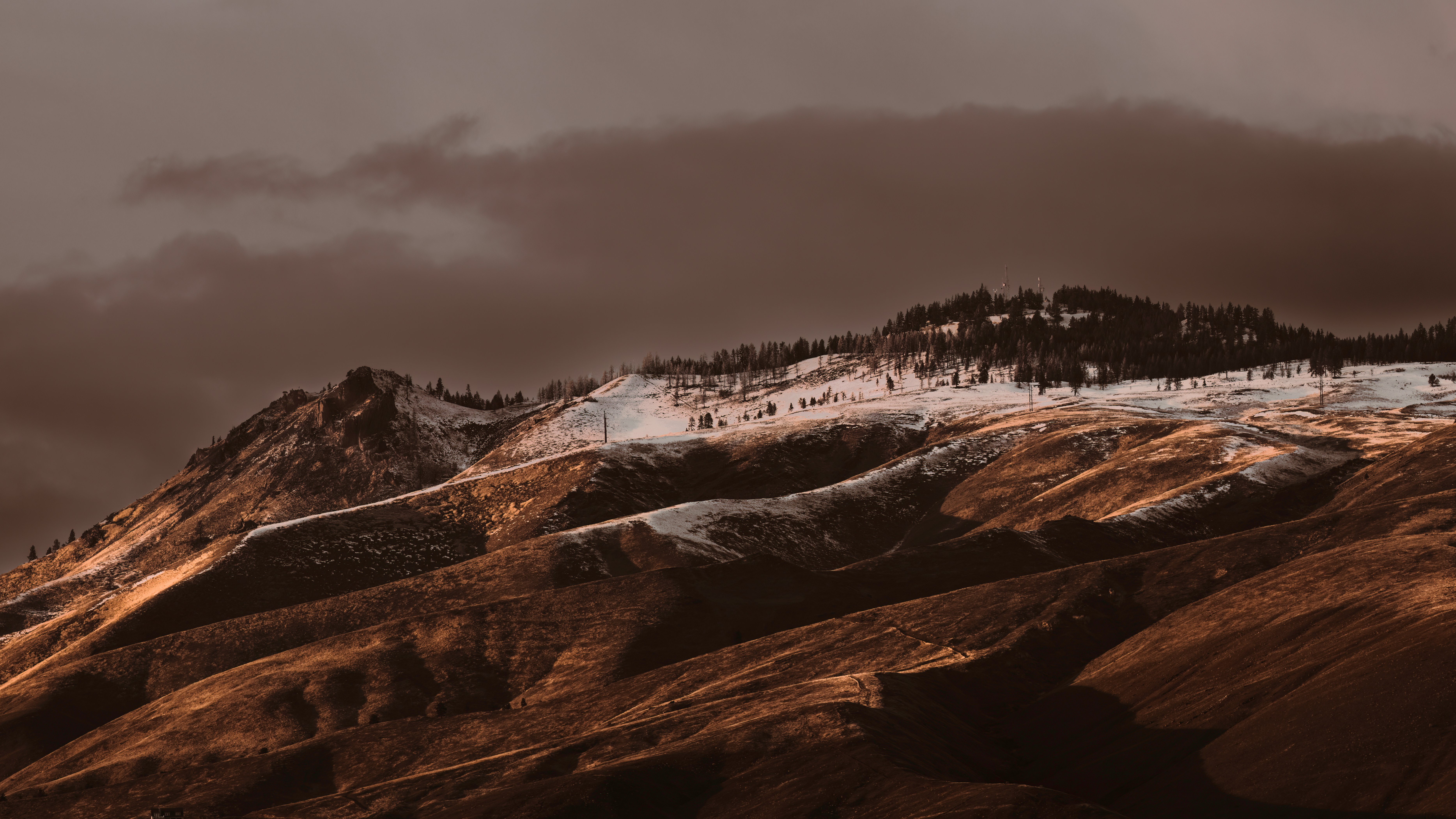 Mountains in Snow on Gloomy Day · Free Stock Photo