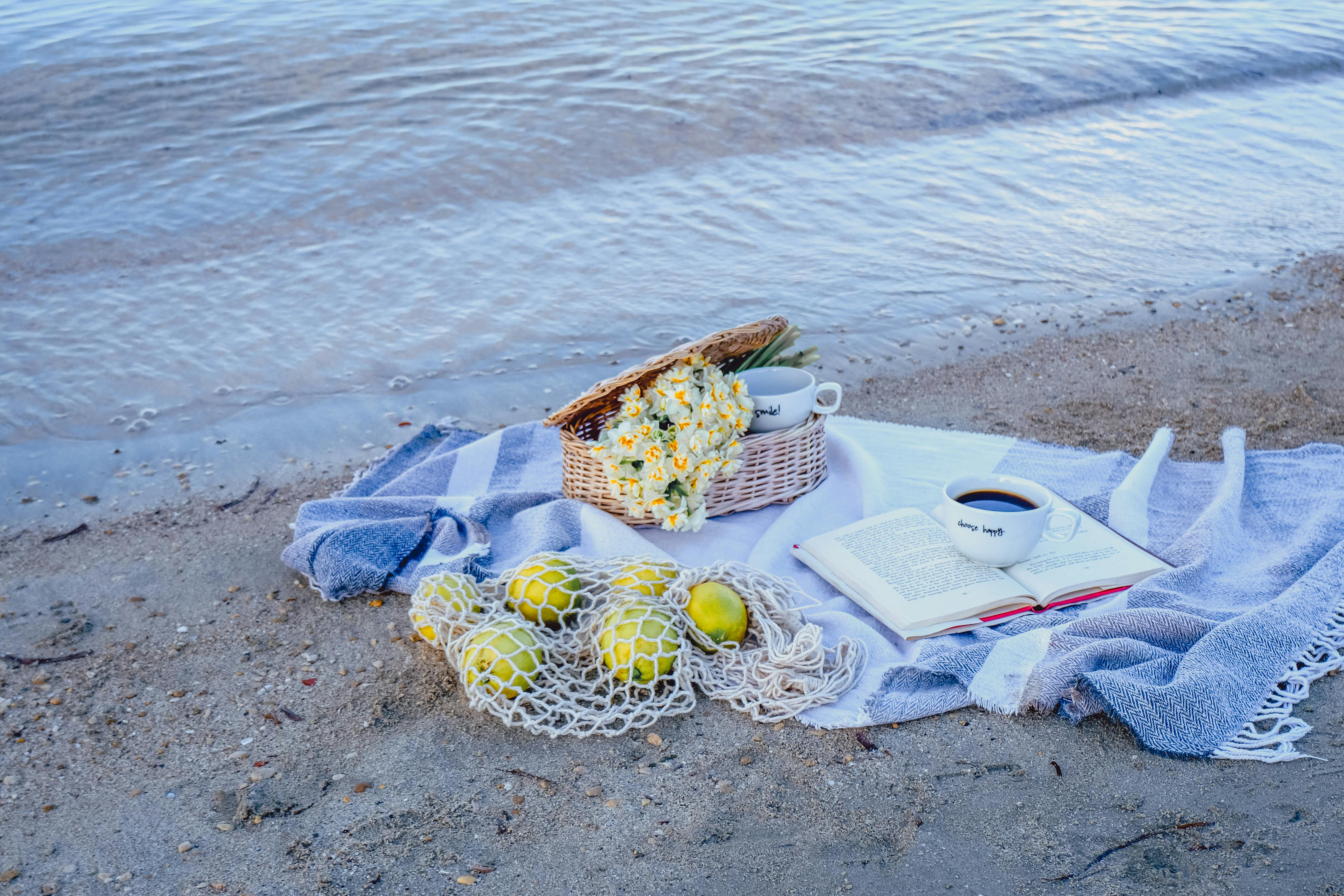 Beach Still Life with Coffee · Free Stock Photo