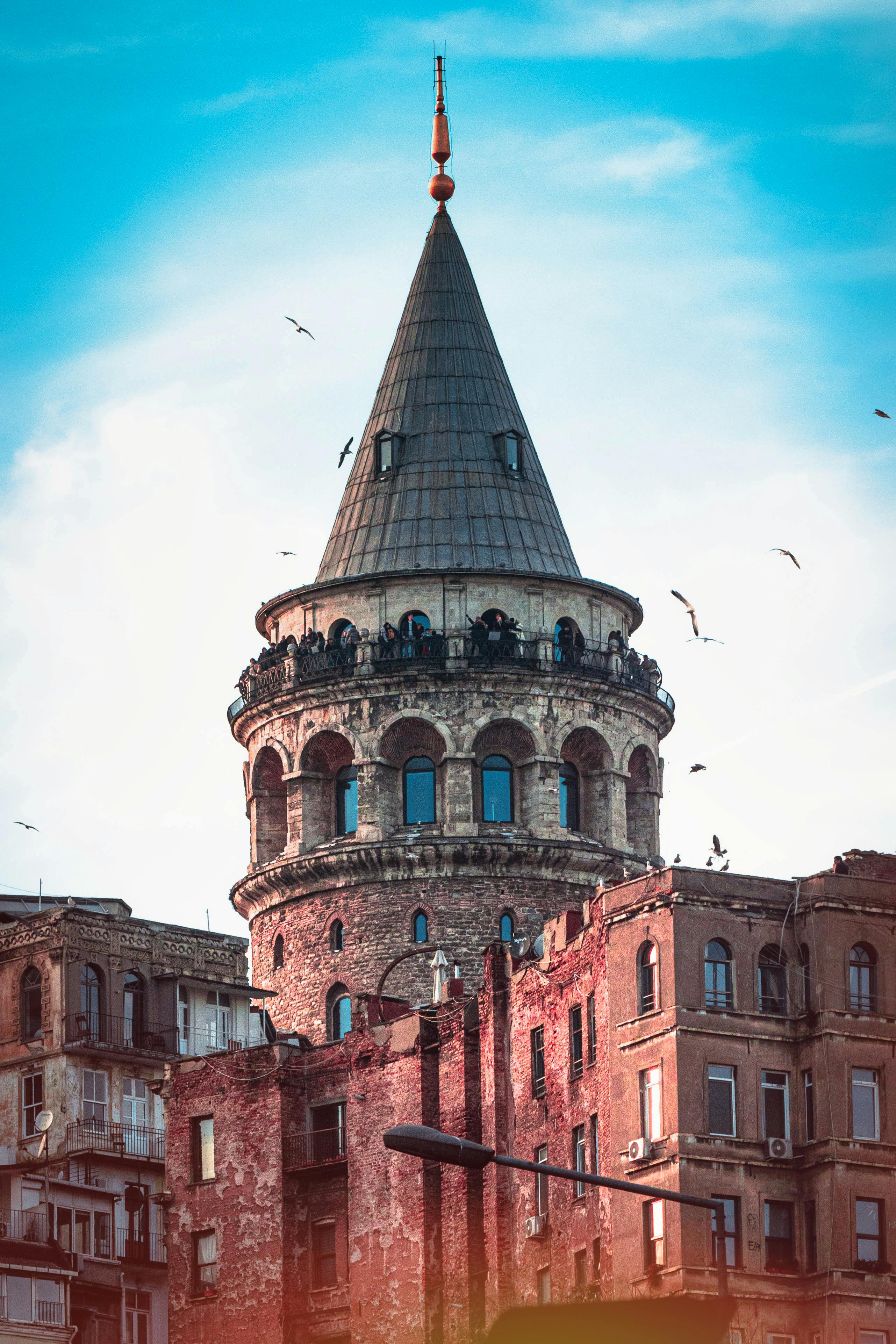 Old Historic Building Tower on Blue Sky · Free Stock Photo