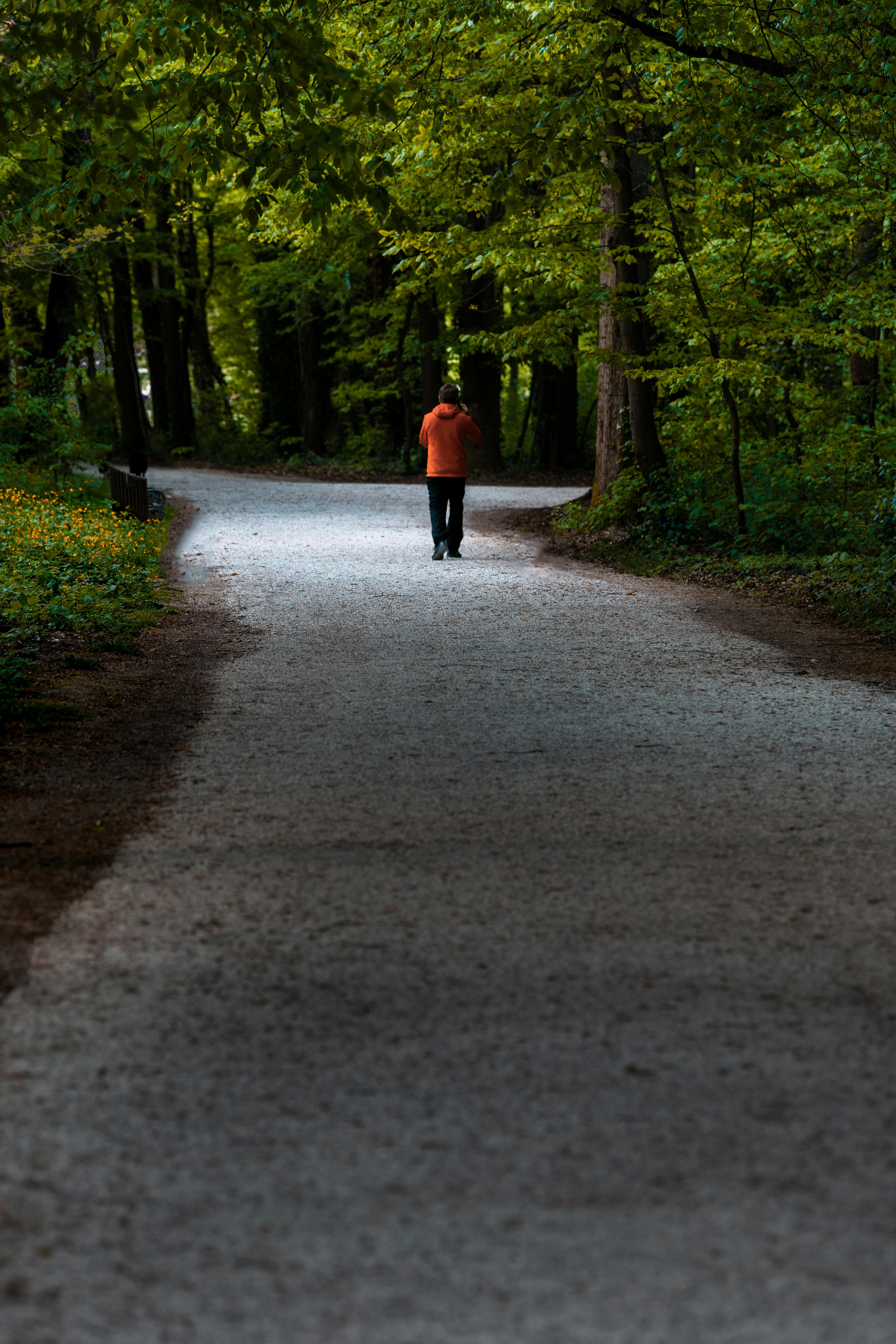 Man Wearing Gray T-shirt and Black Denim Jeans Walking Towards Gray ...