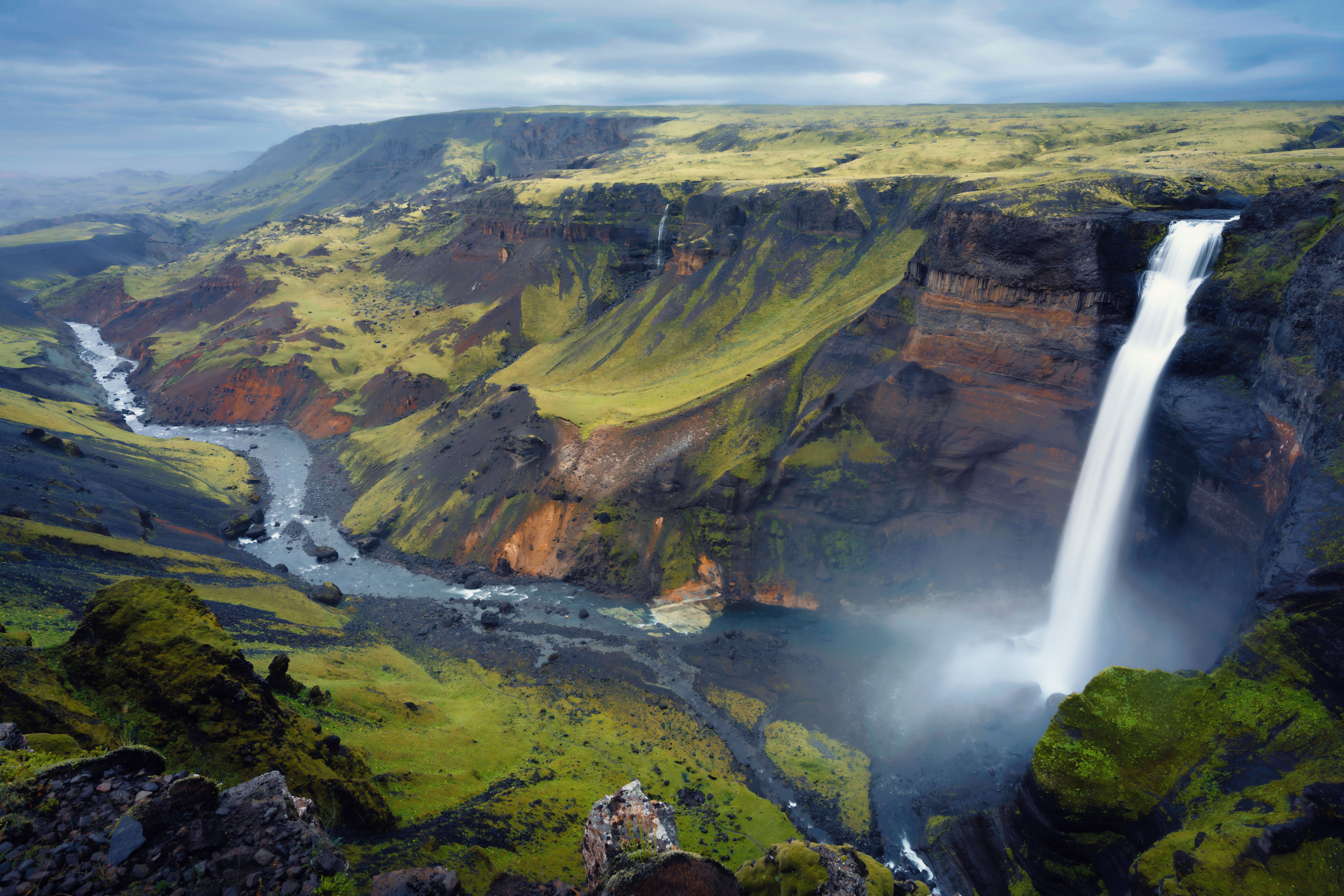 Scenic Mountain Landscape with Waterfall · Free Stock Photo