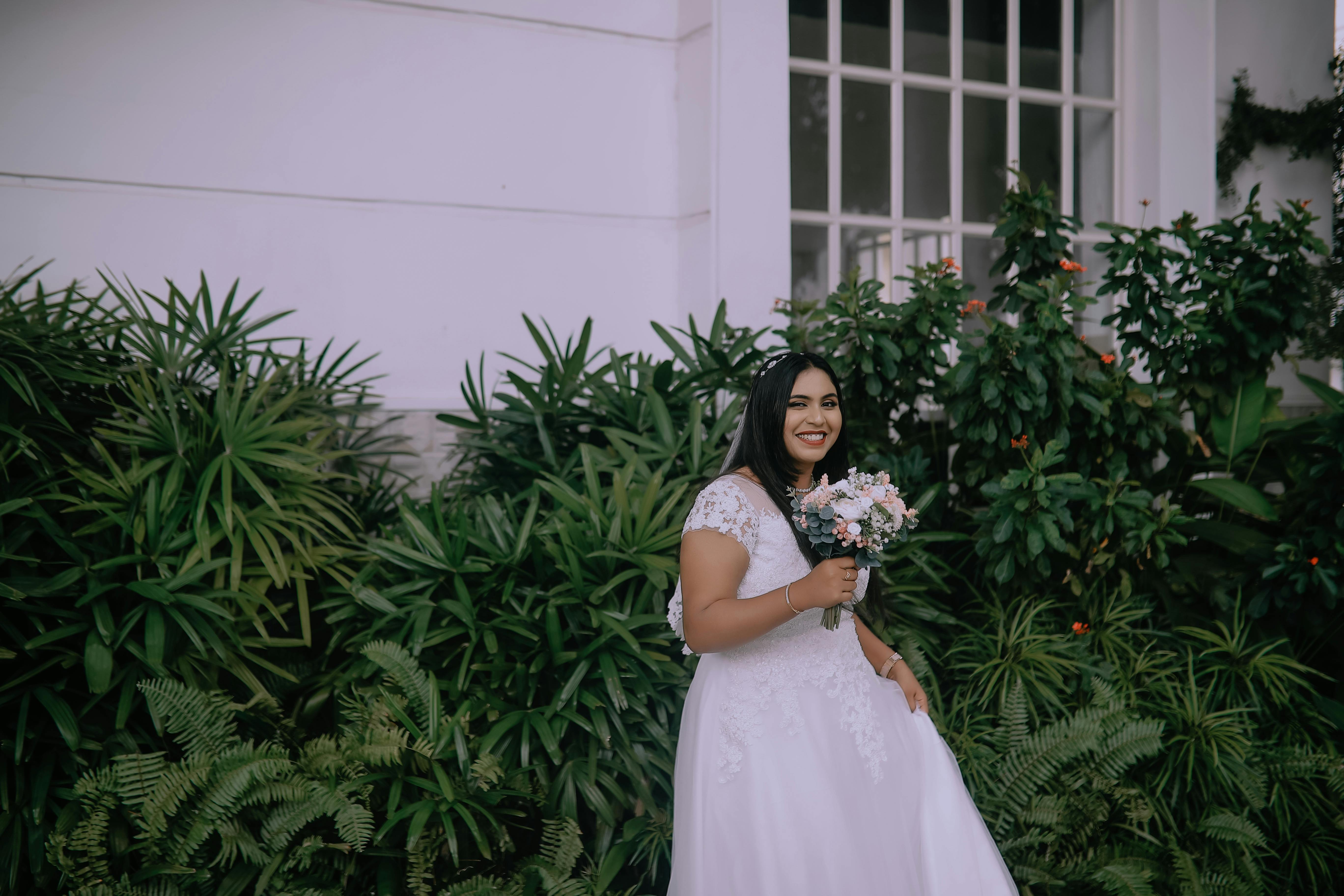 Smiling Bride in Garden · Free Stock Photo