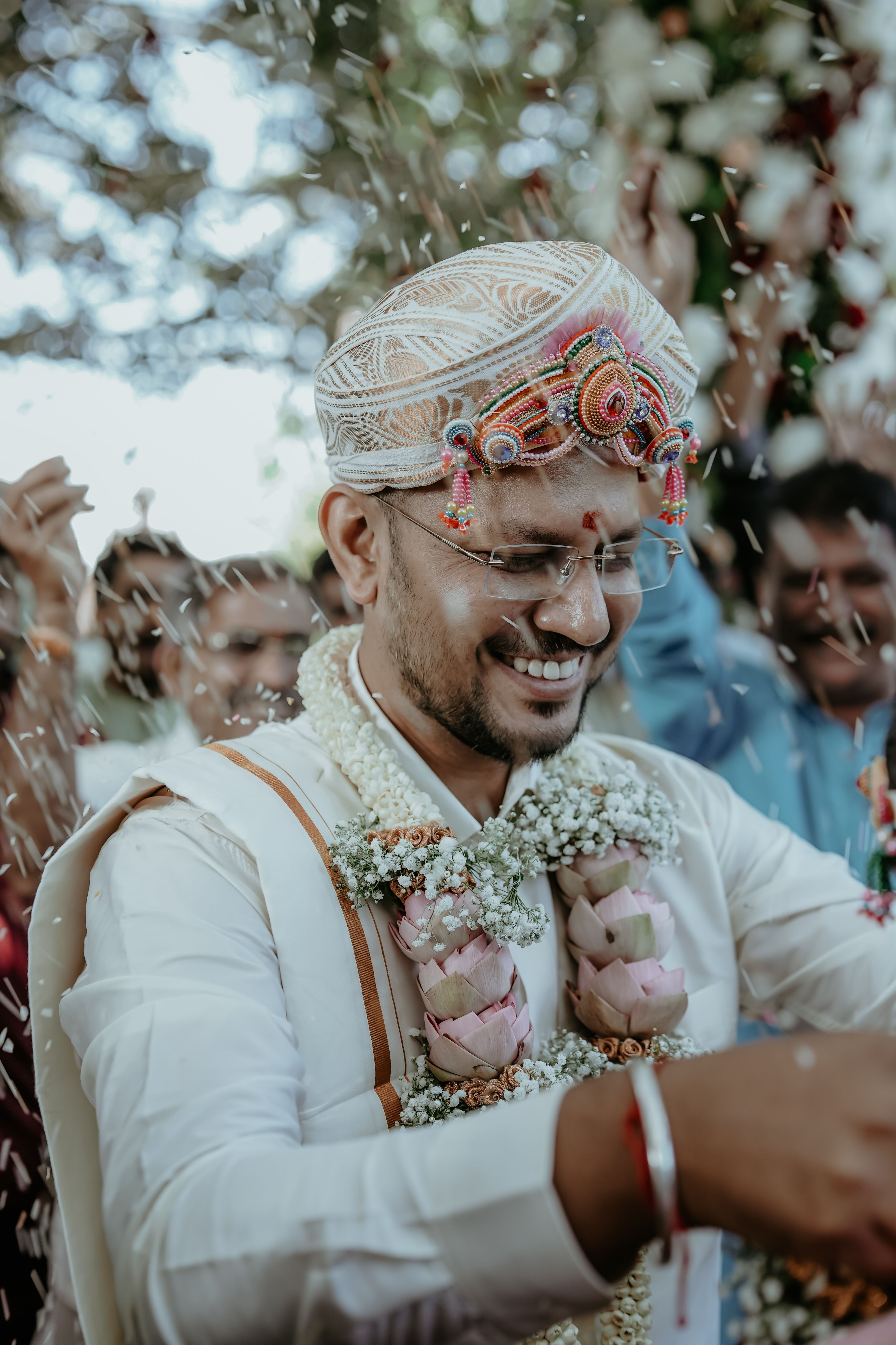 Smiling Couple in Traditional Wedding Costumes · Free Stock Photo