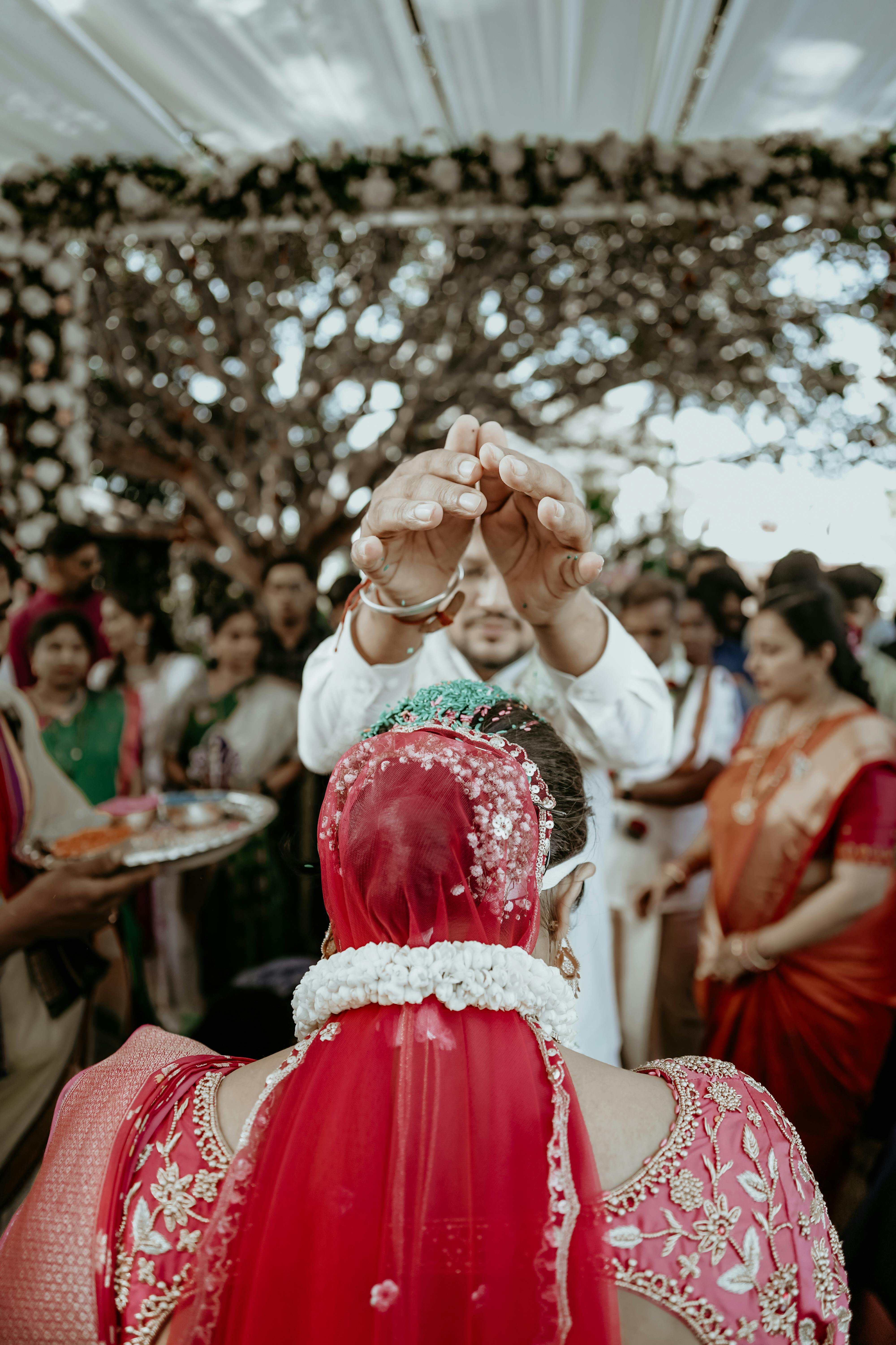 Newlywed Couple Throwing Flower Petals · Free Stock Photo