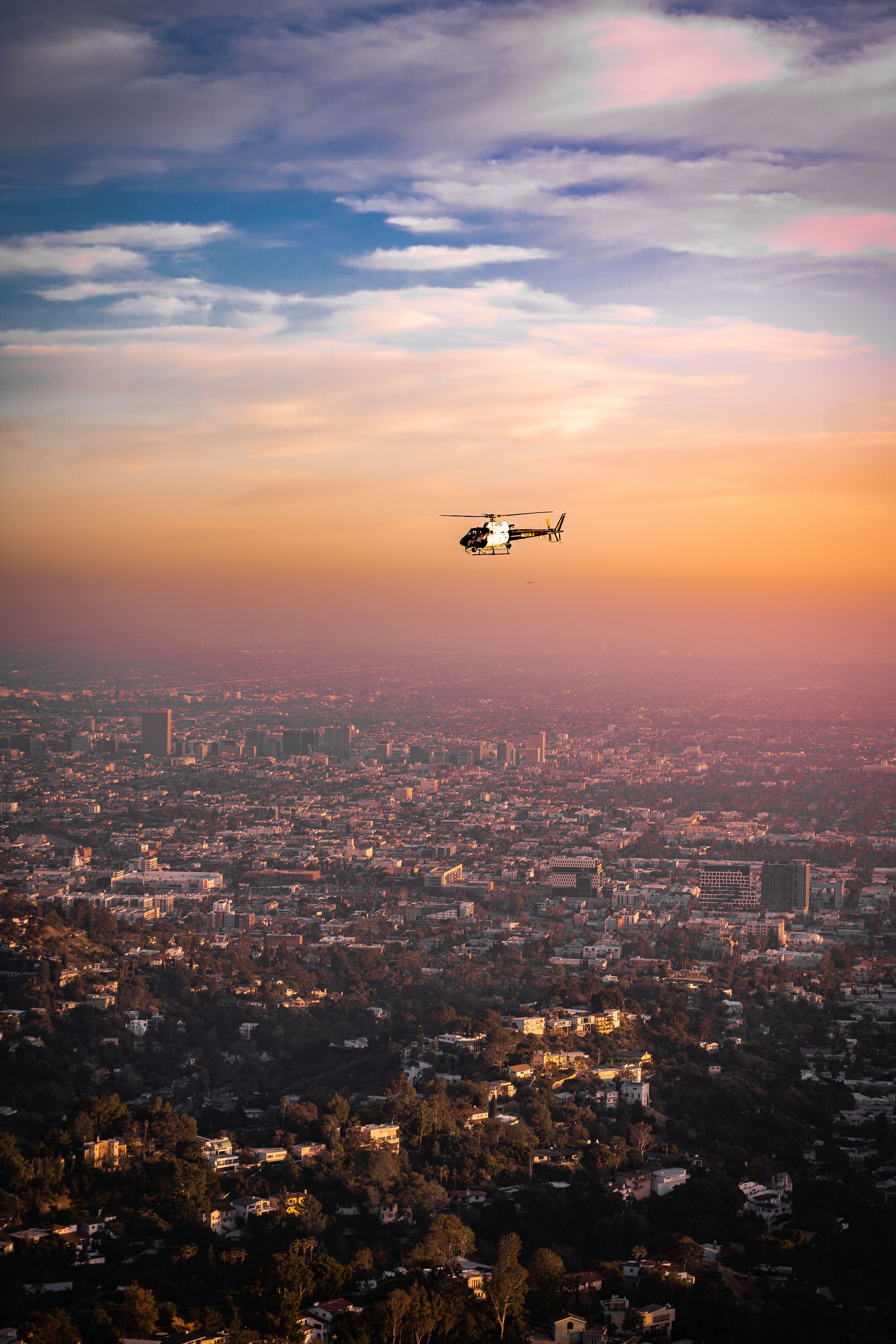 Helicopter on Sky Above Buildings · Free Stock Photo