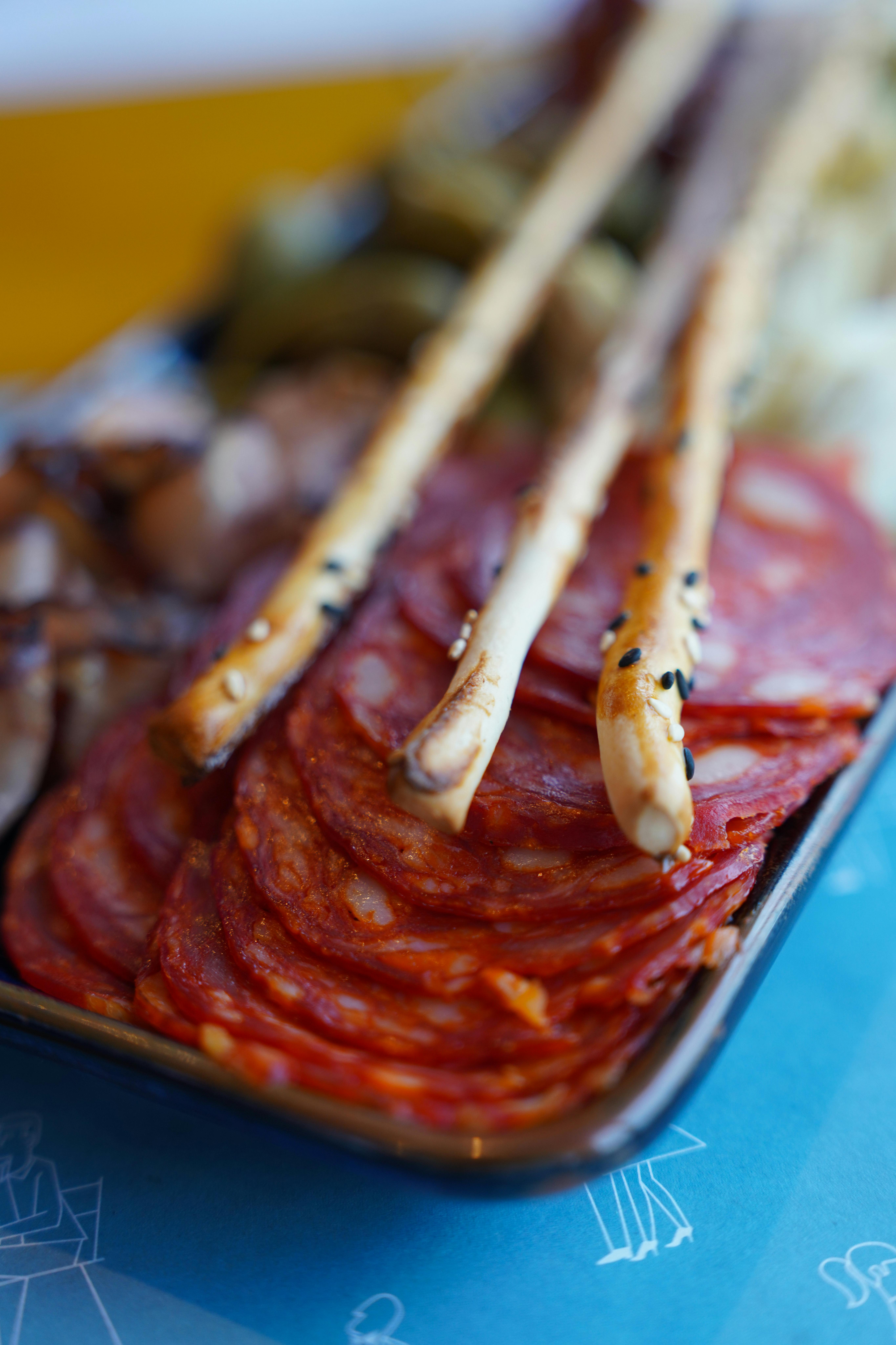 Mettwurst with Cracker Sticks · Free Stock Photo