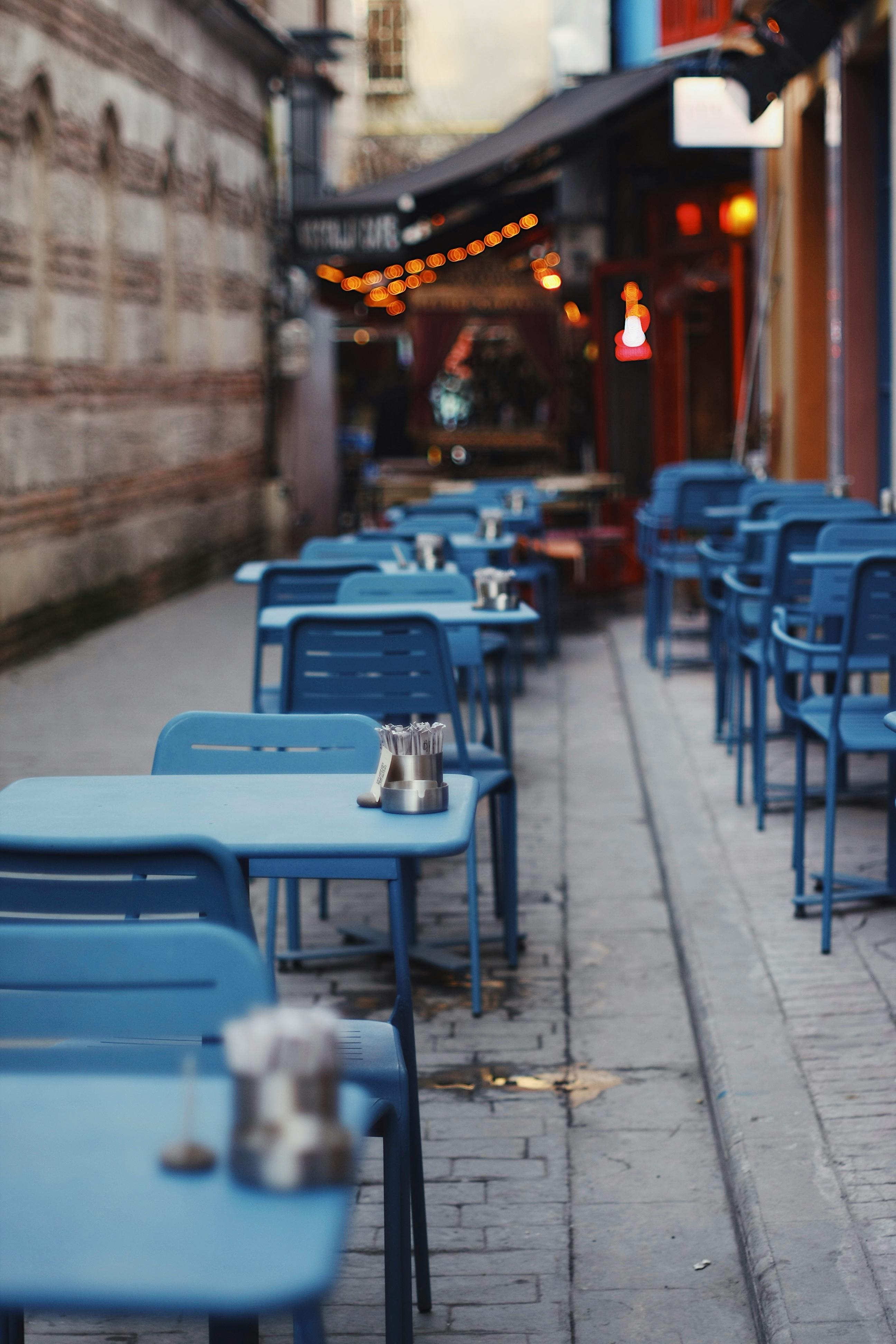 Outdoor Restaurant Chairs and Table · Free Stock Photo