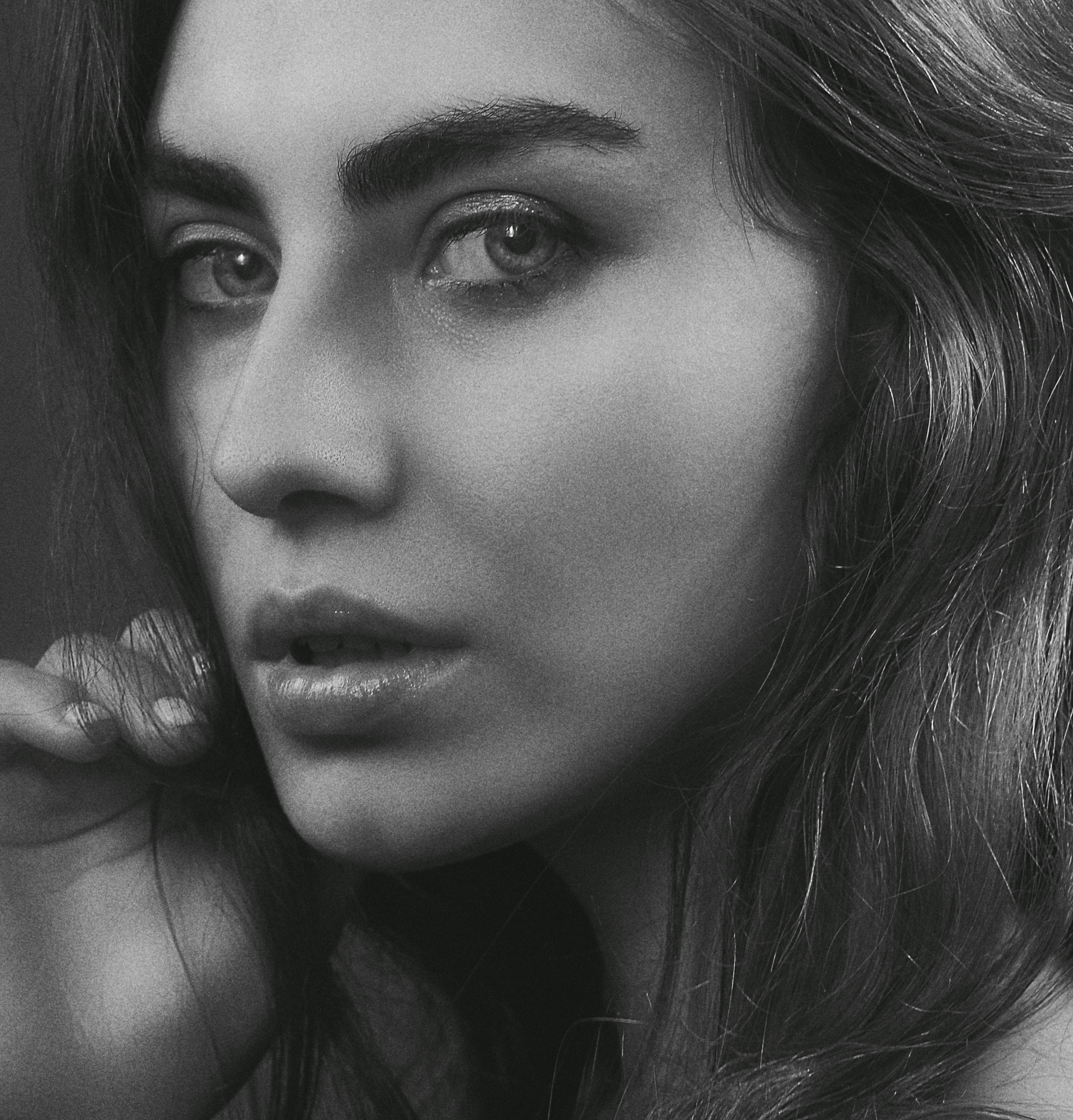 Woman Posing with Face Covered by Hair · Free Stock Photo