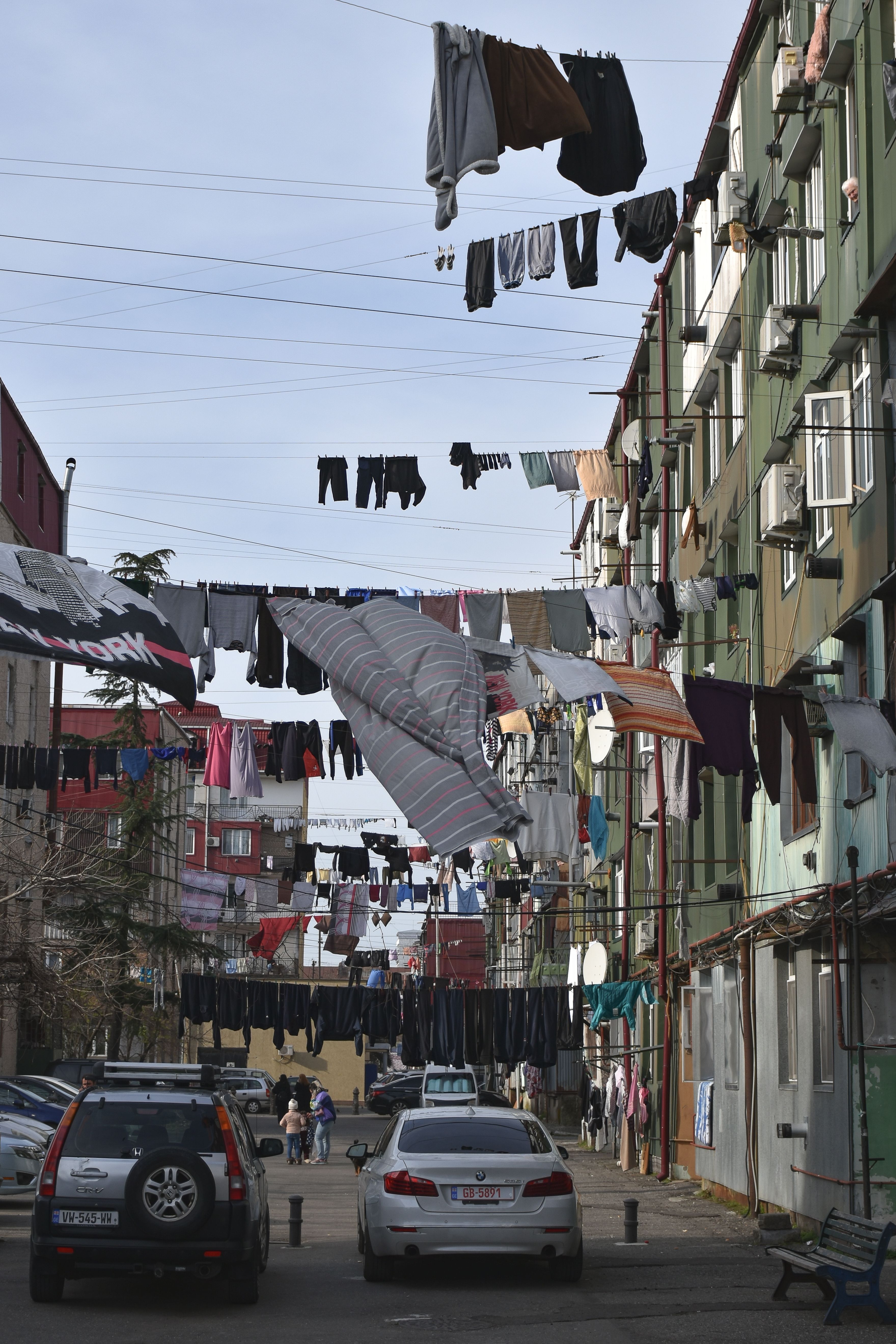 Clotheslines on a Street · Free Stock Photo