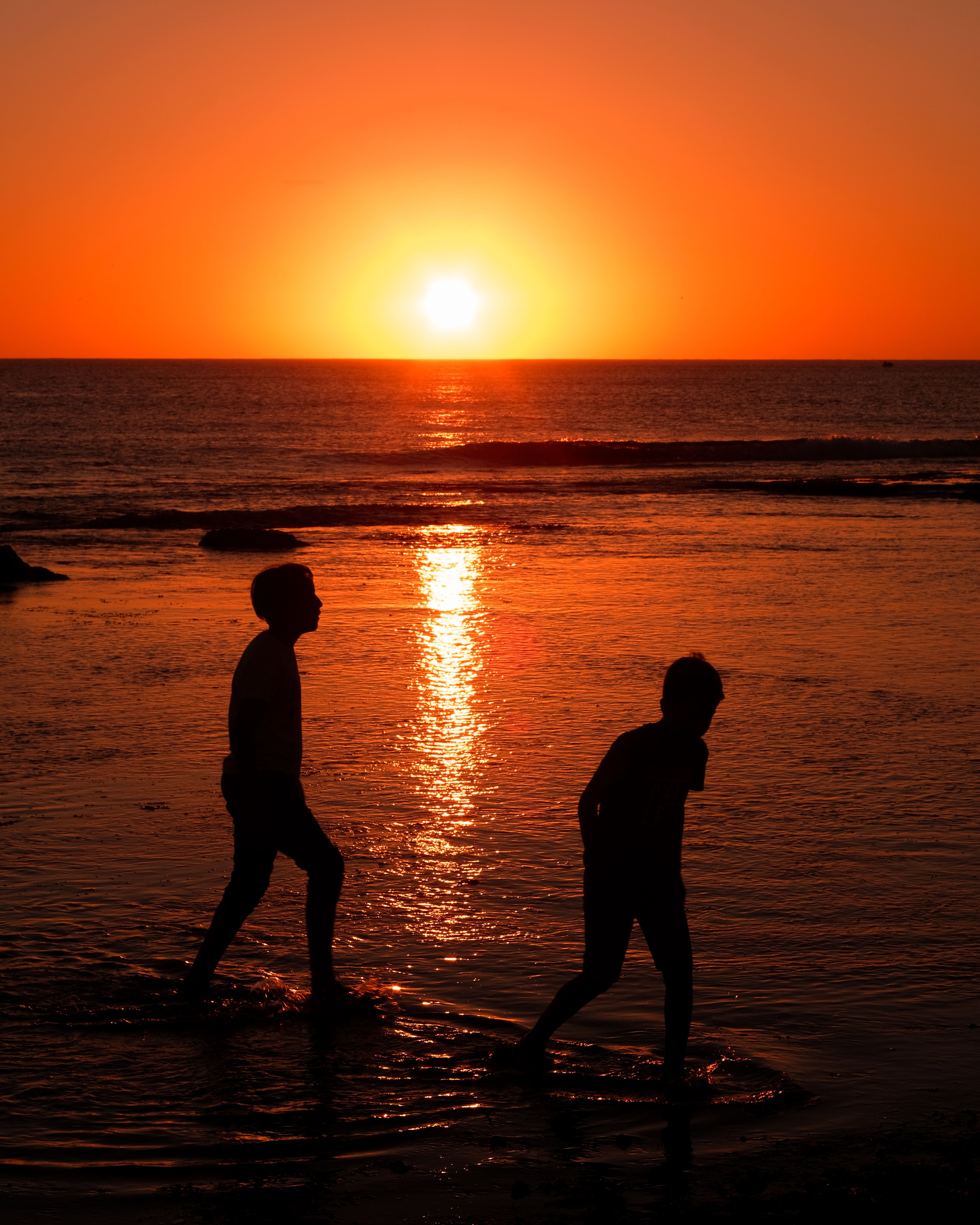 Silhouette of a Boys Profile against Sunset Sky · Free Stock Photo
