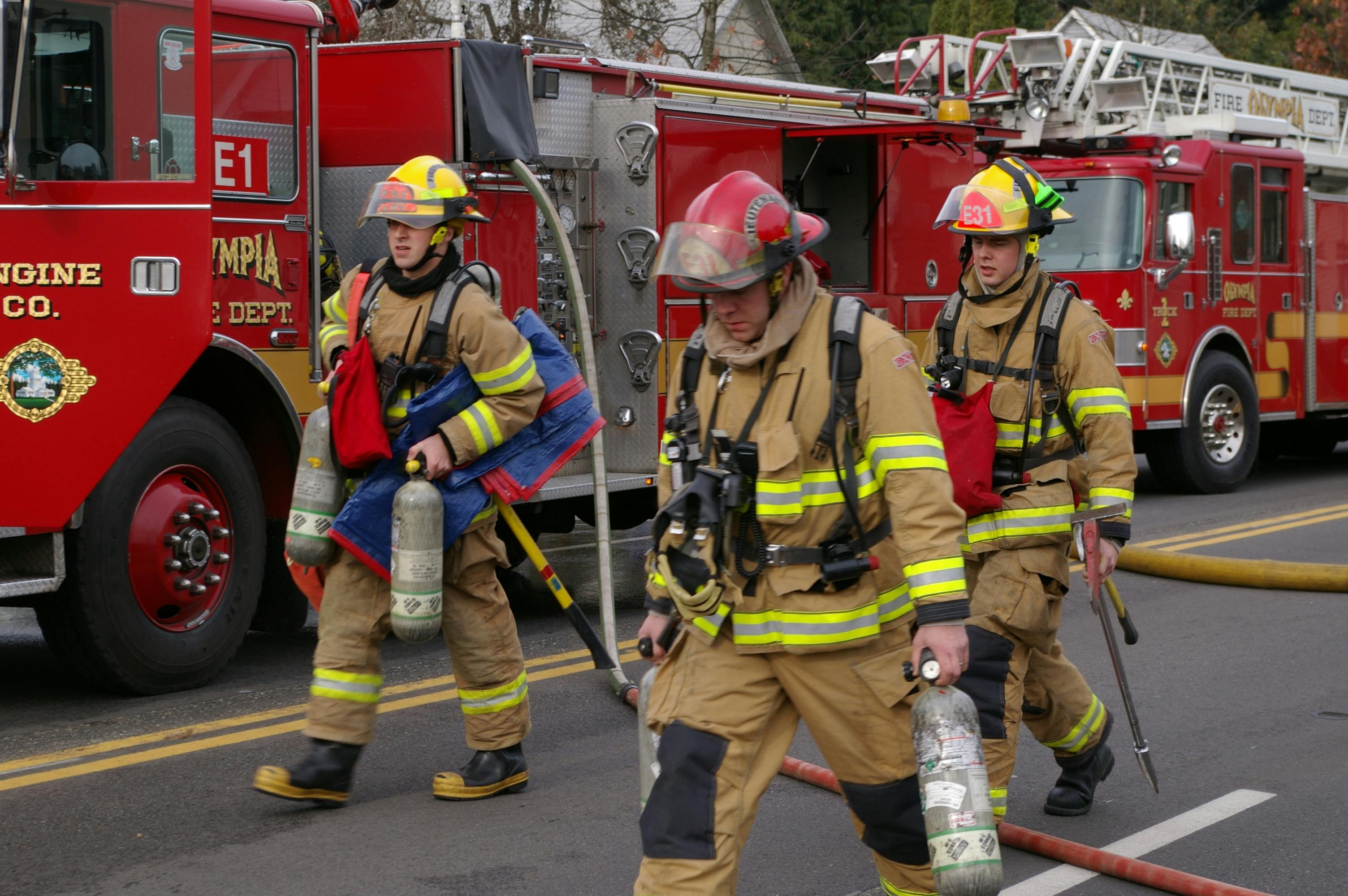 Free stock photo of firemen red fire engine - Stock Image - Everypixel