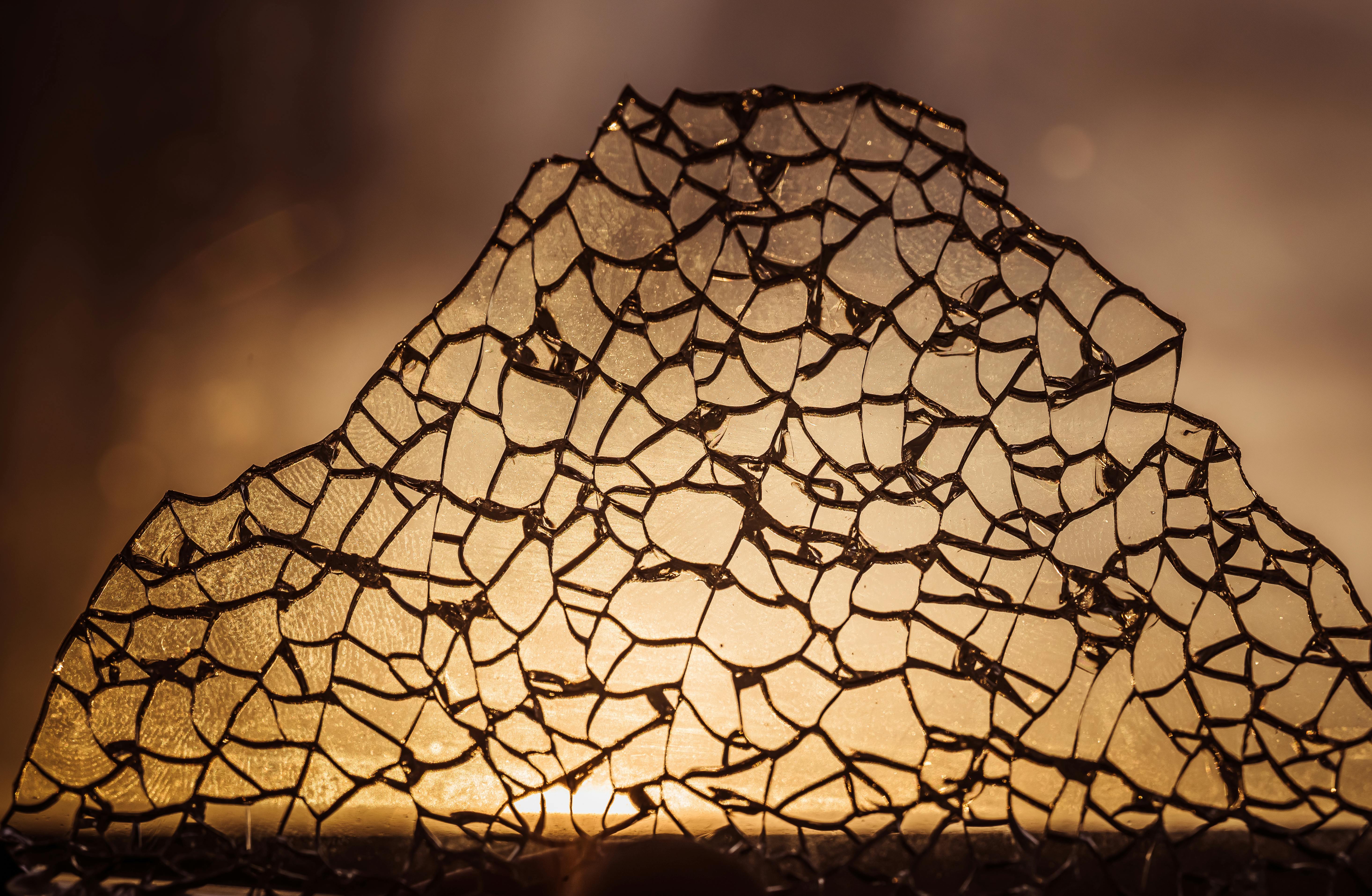 Light over Cracks on Broken Glass · Free Stock Photo