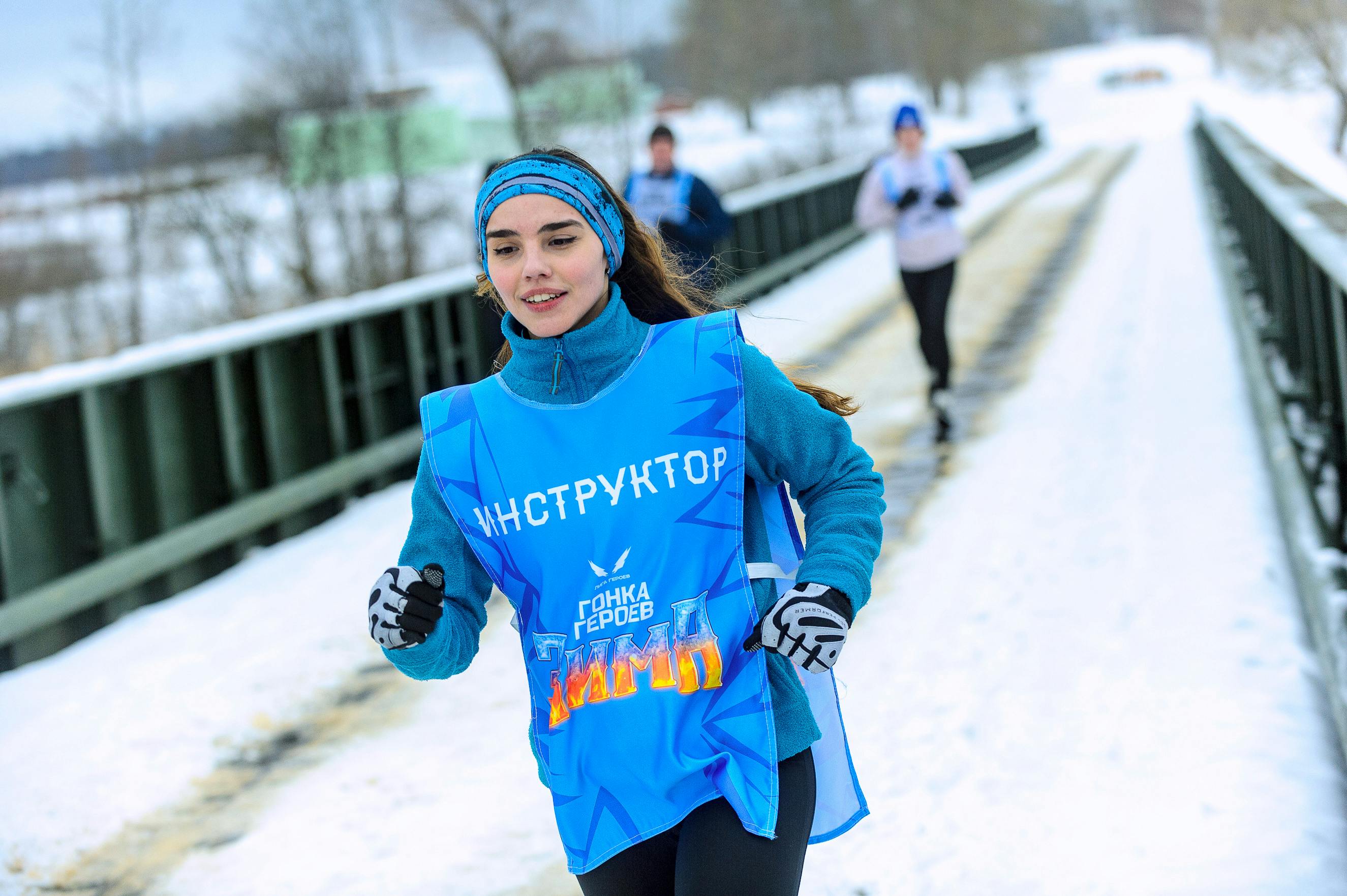 Girl Running Marathon in Winter · Free Stock Photo