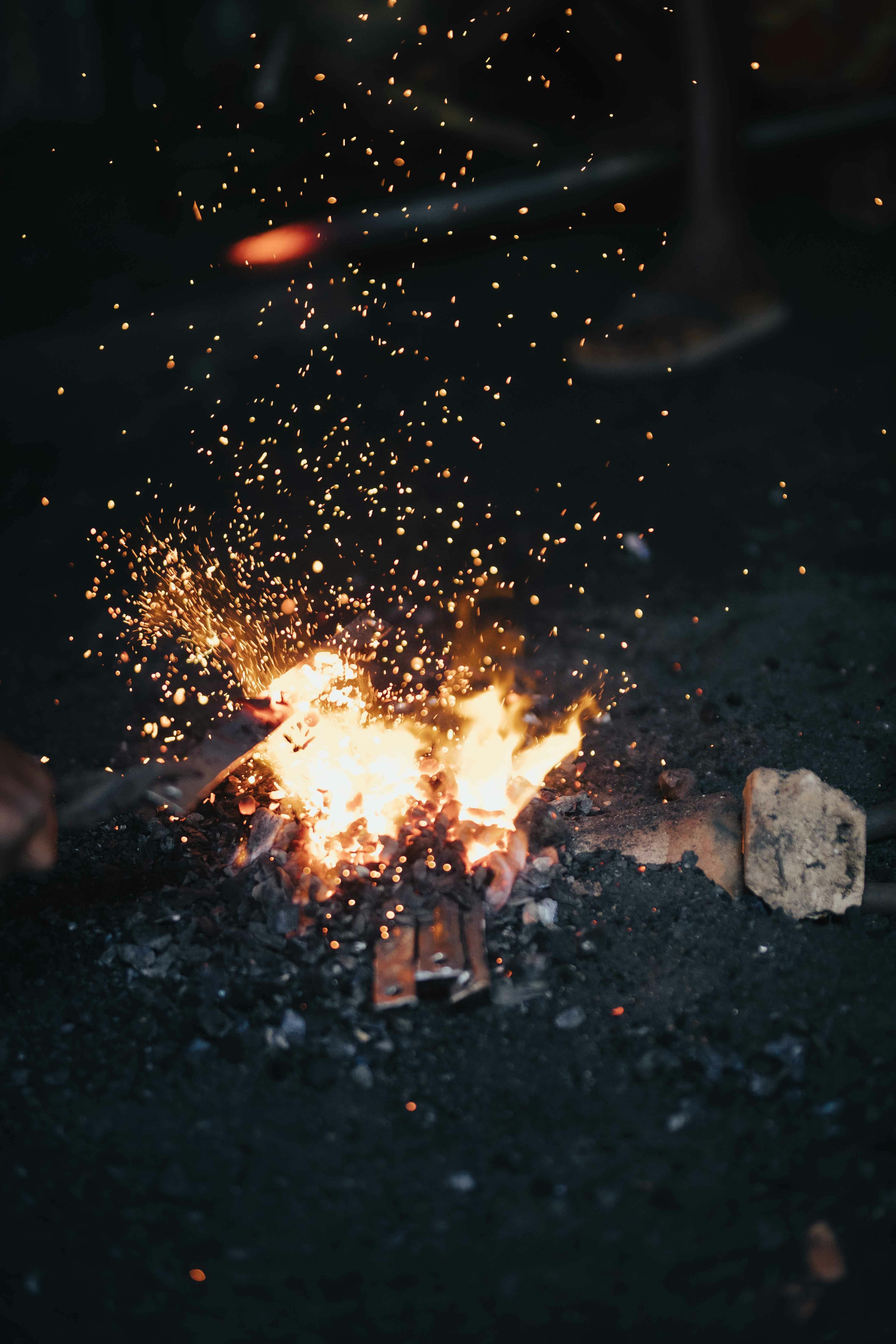 Blazing Fire in Dark · Free Stock Photo