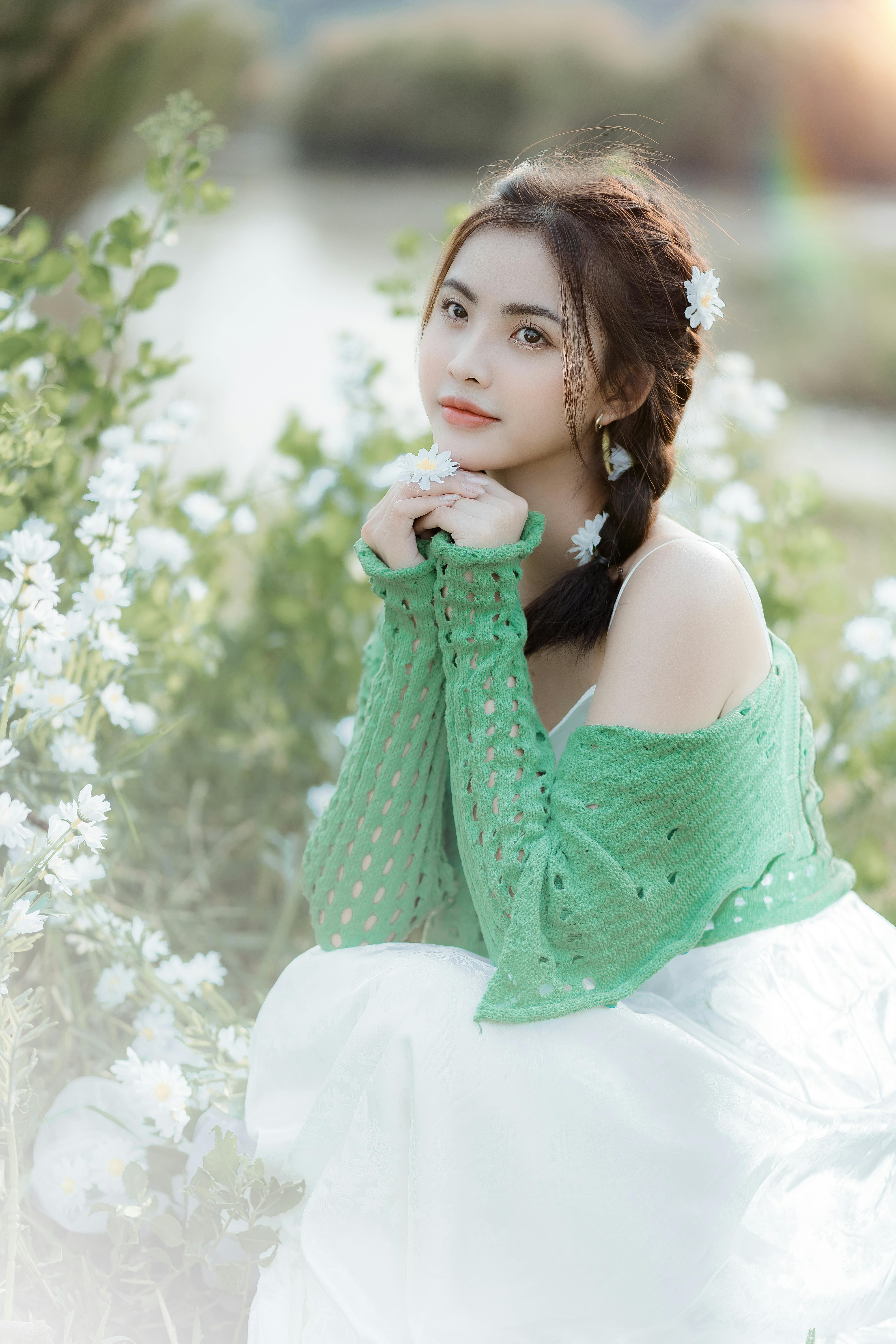Woman Running in Blossoming Orchard · Free Stock Photo
