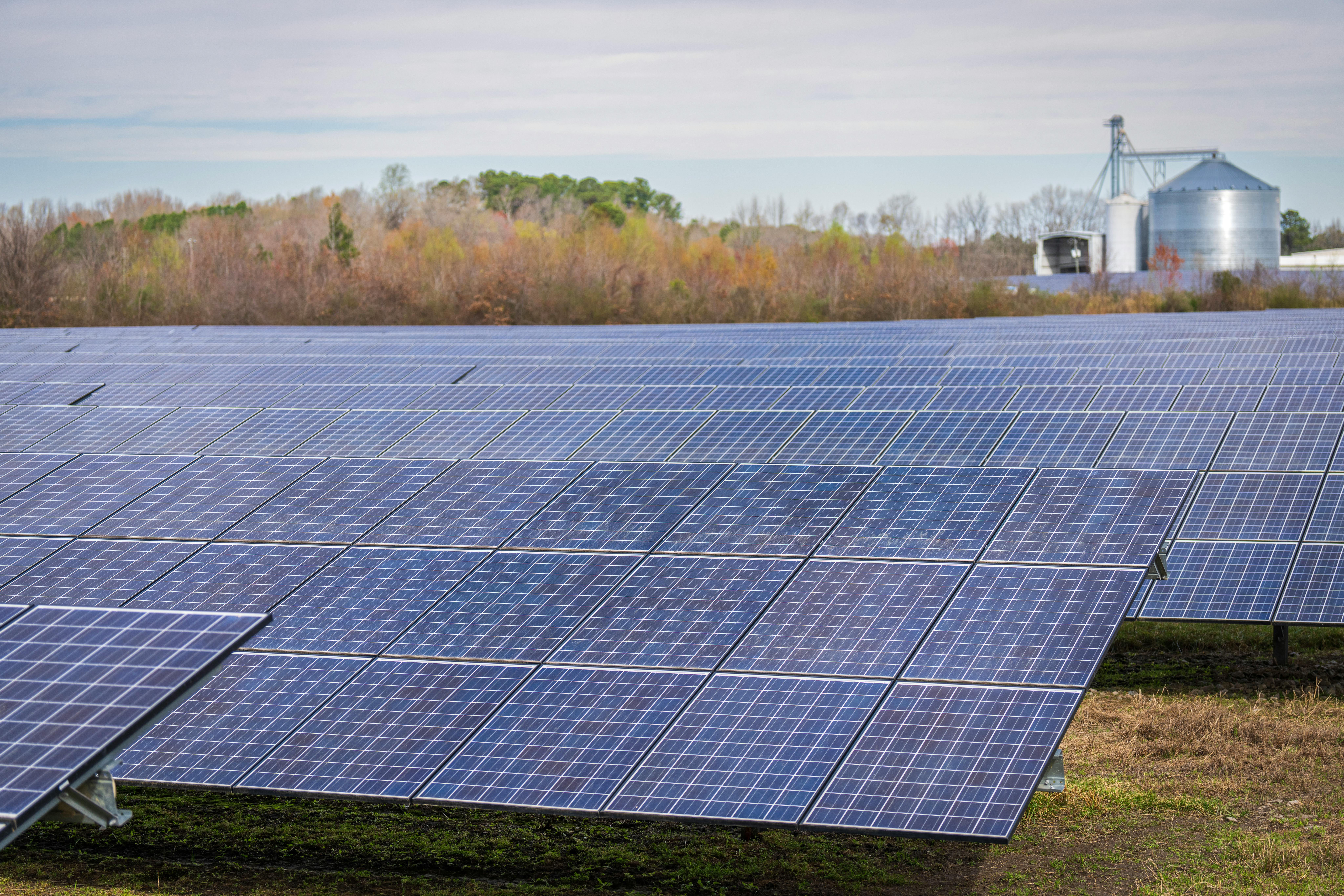 Solar Panels on a Field · Free Stock Photo