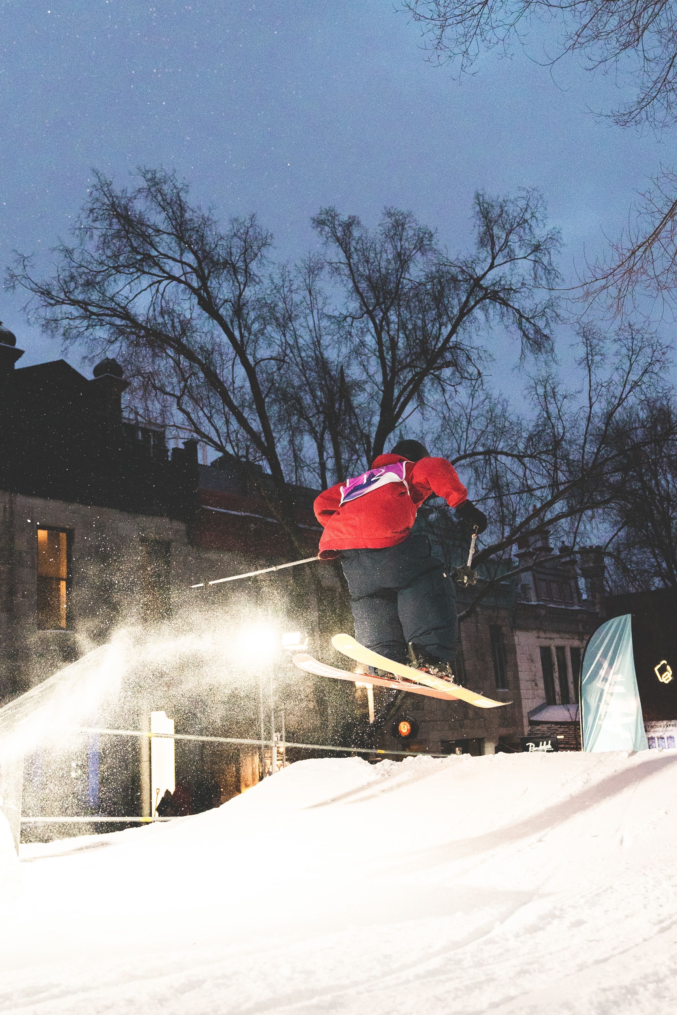 Skier Jumping over Snow at Competition · Free Stock Photo
