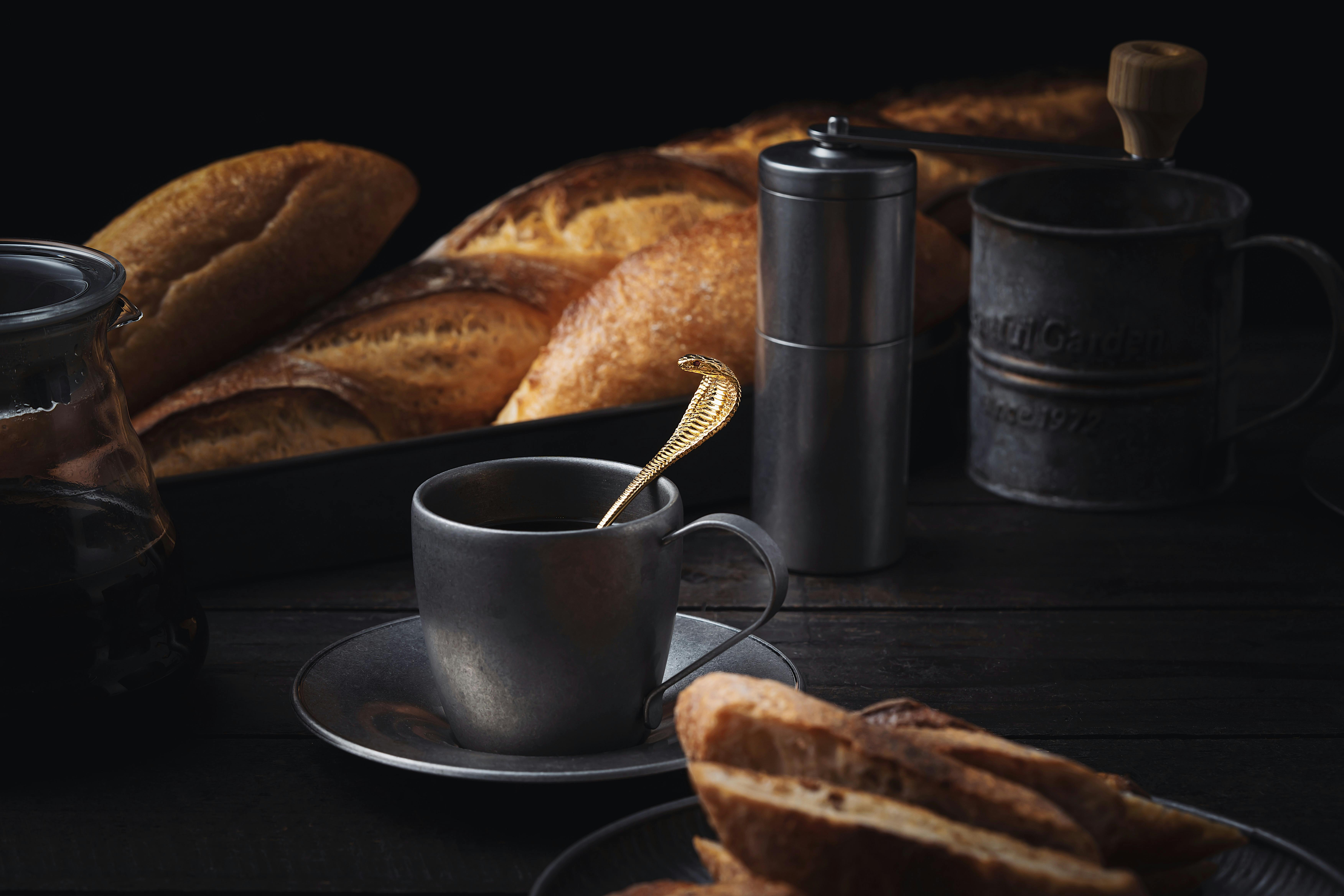 Coffee and Bread Served For Breakfast · Free Stock Photo