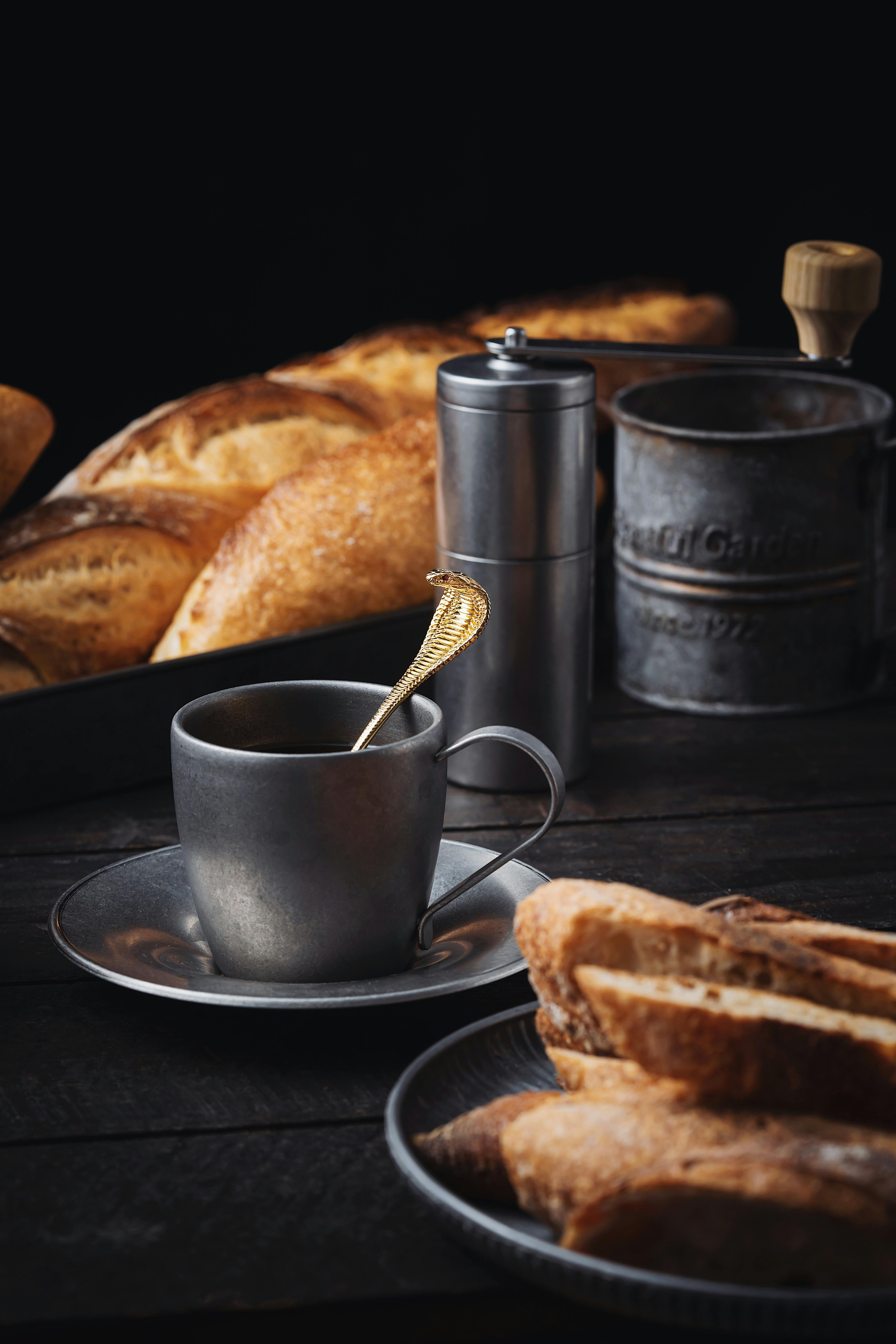 Coffee and Bread Served For Breakfast · Free Stock Photo