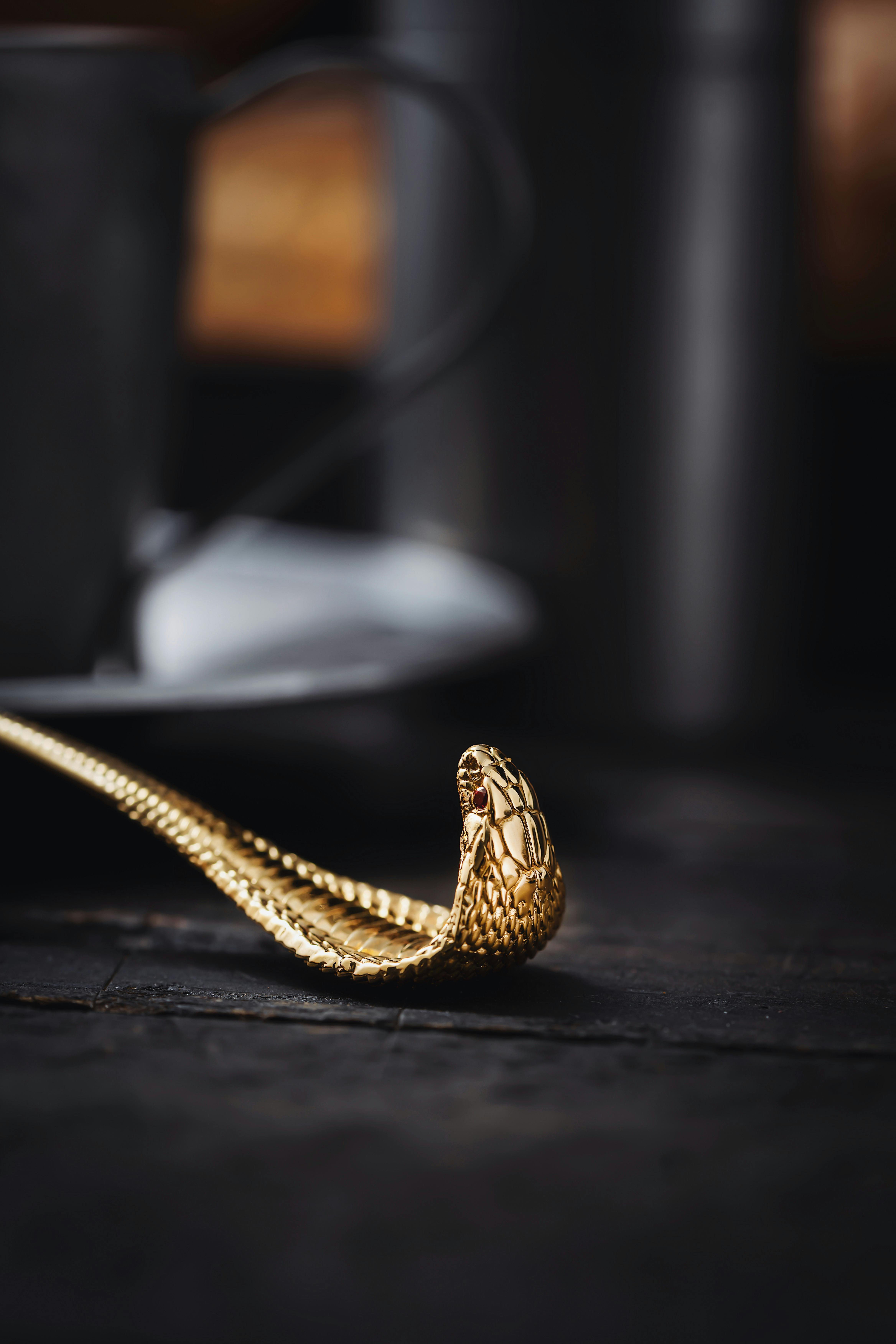 Golden, Decorated Snake Spoon · Free Stock Photo