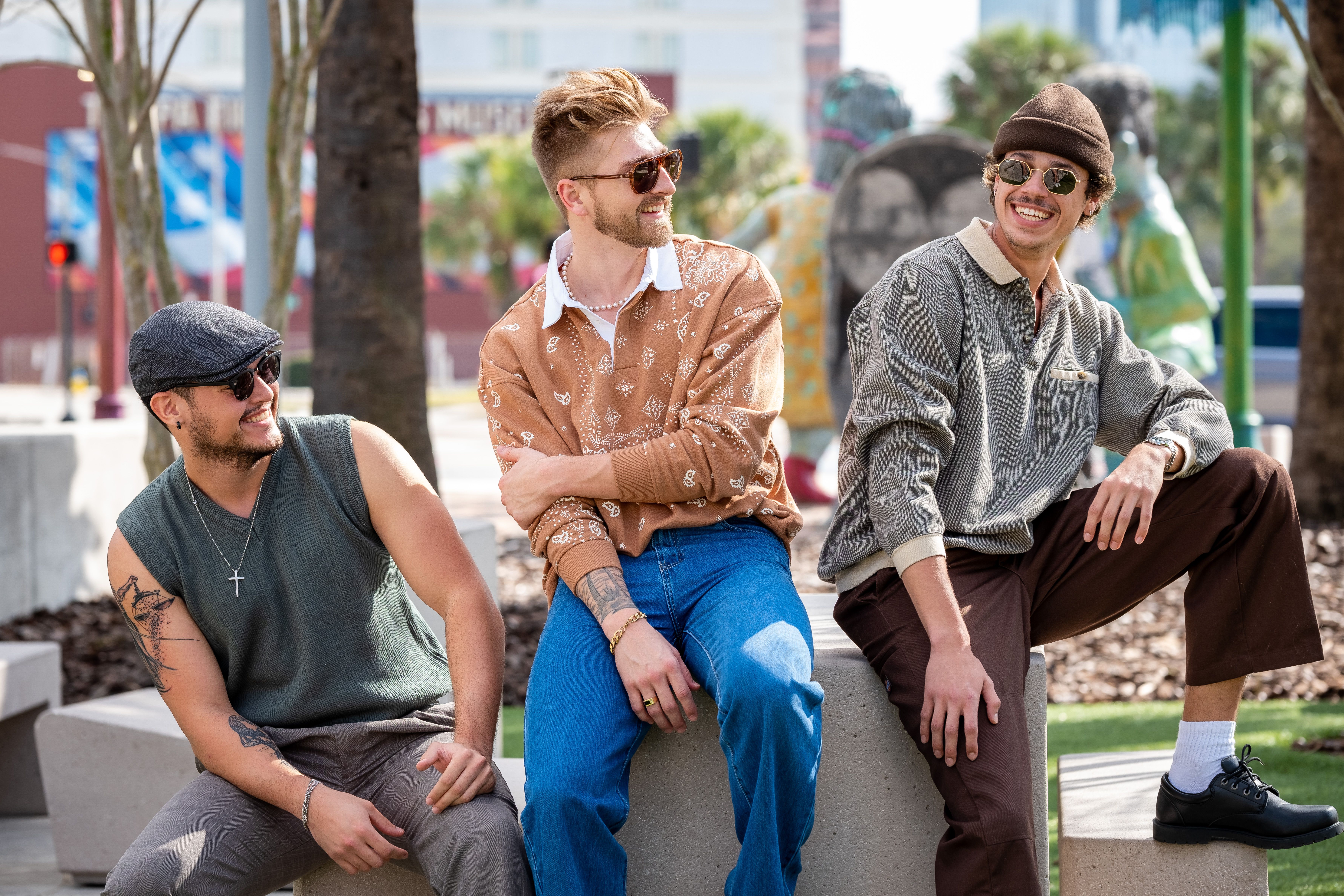 Laughing Men Hanging Out in a Park · Free Stock Photo