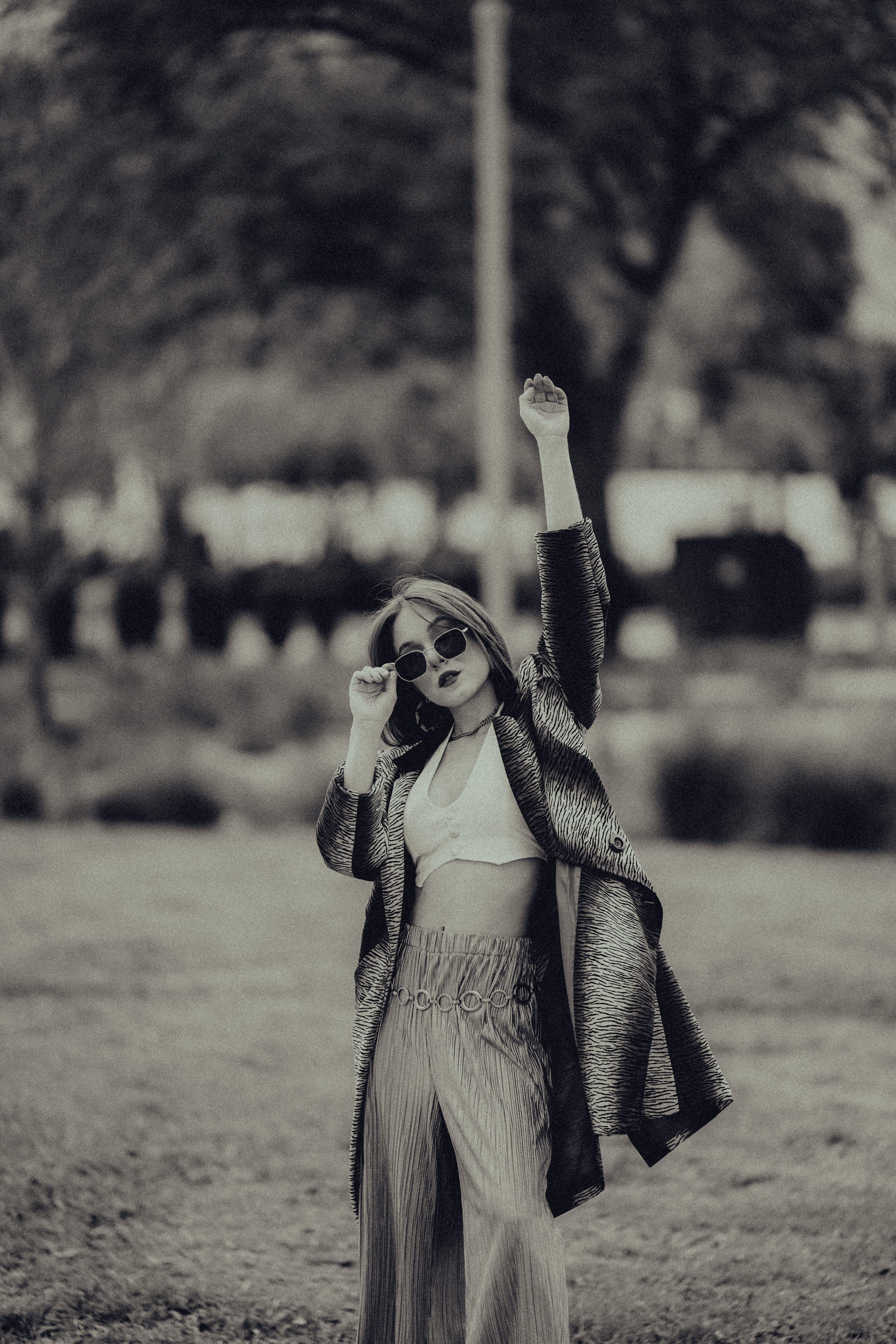 Standing Woman Raised Hand · Free Stock Photo