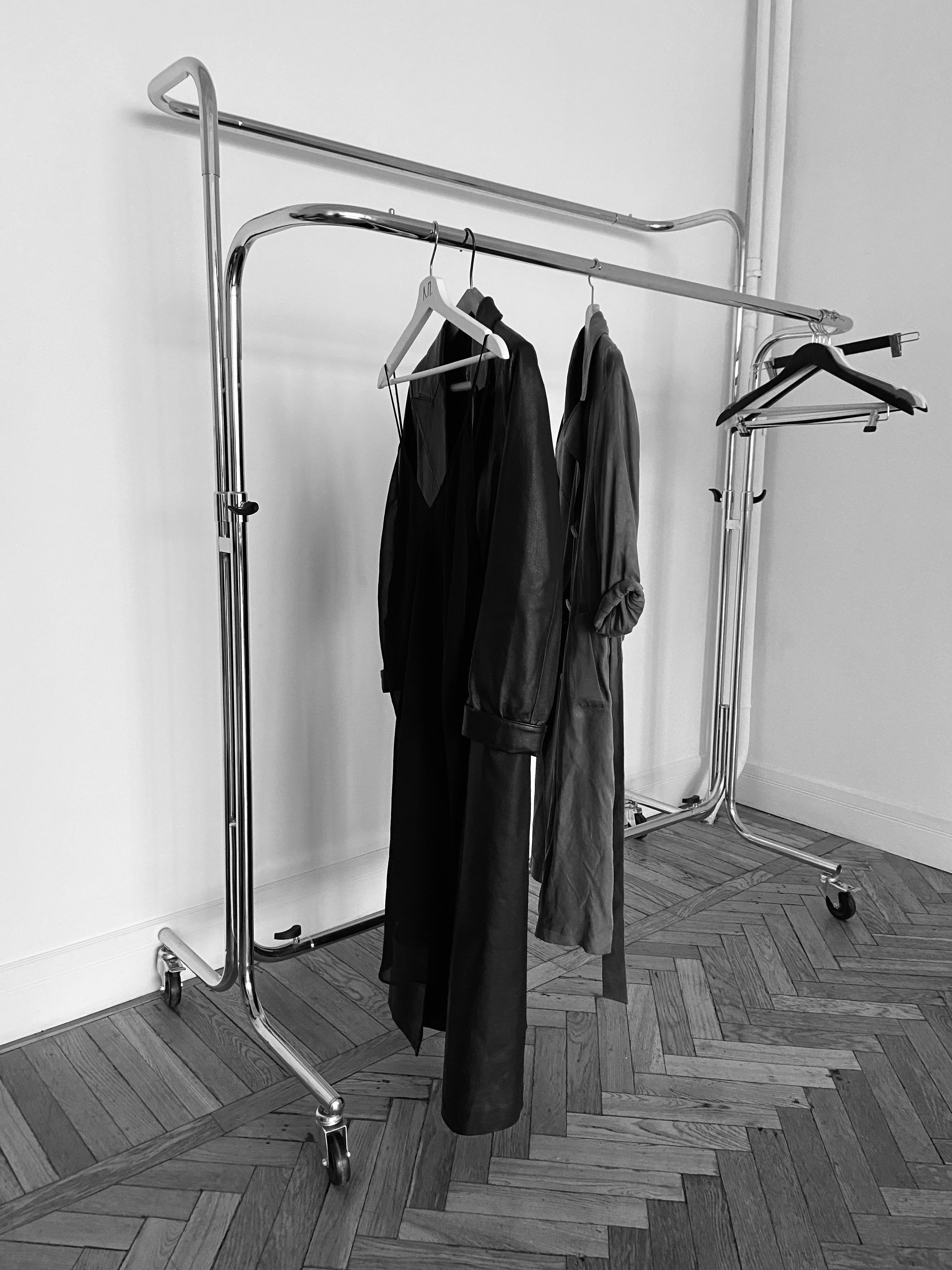 Clothing Rack in Black and White · Free Stock Photo