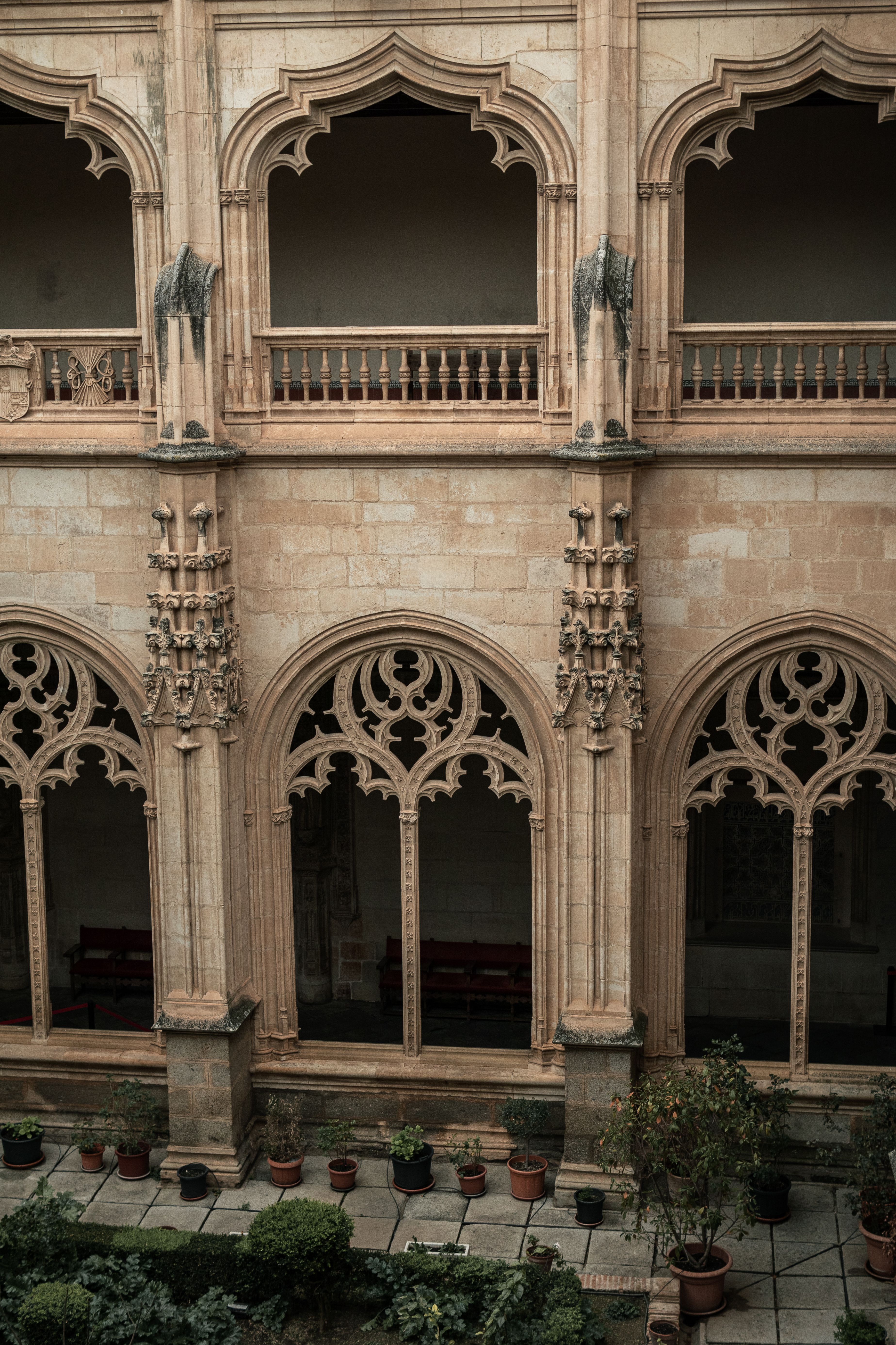 Gothic Cloister from Courtyard · Free Stock Photo