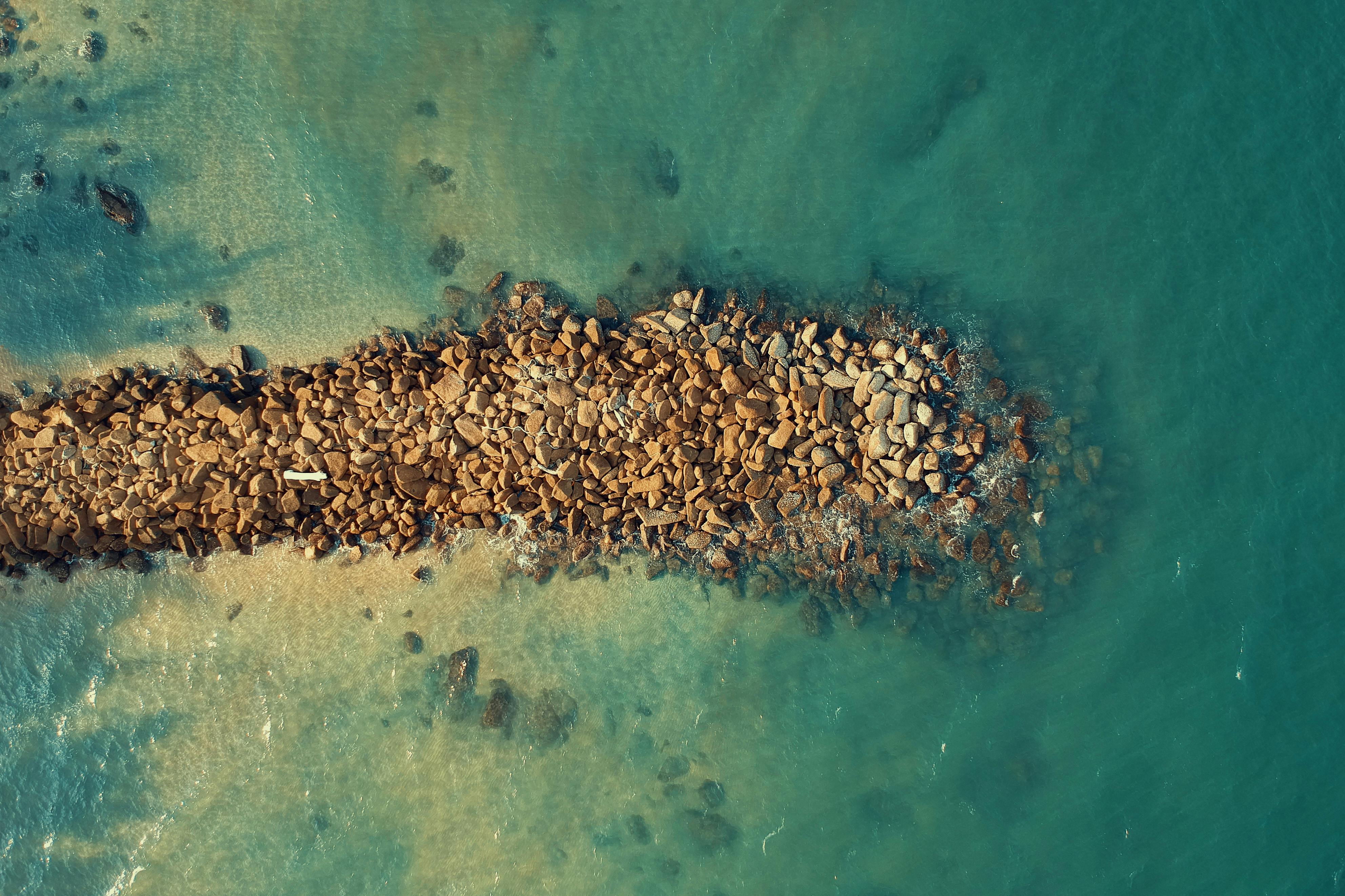 Bird's Eye View of Breakwater · Free Stock Photo