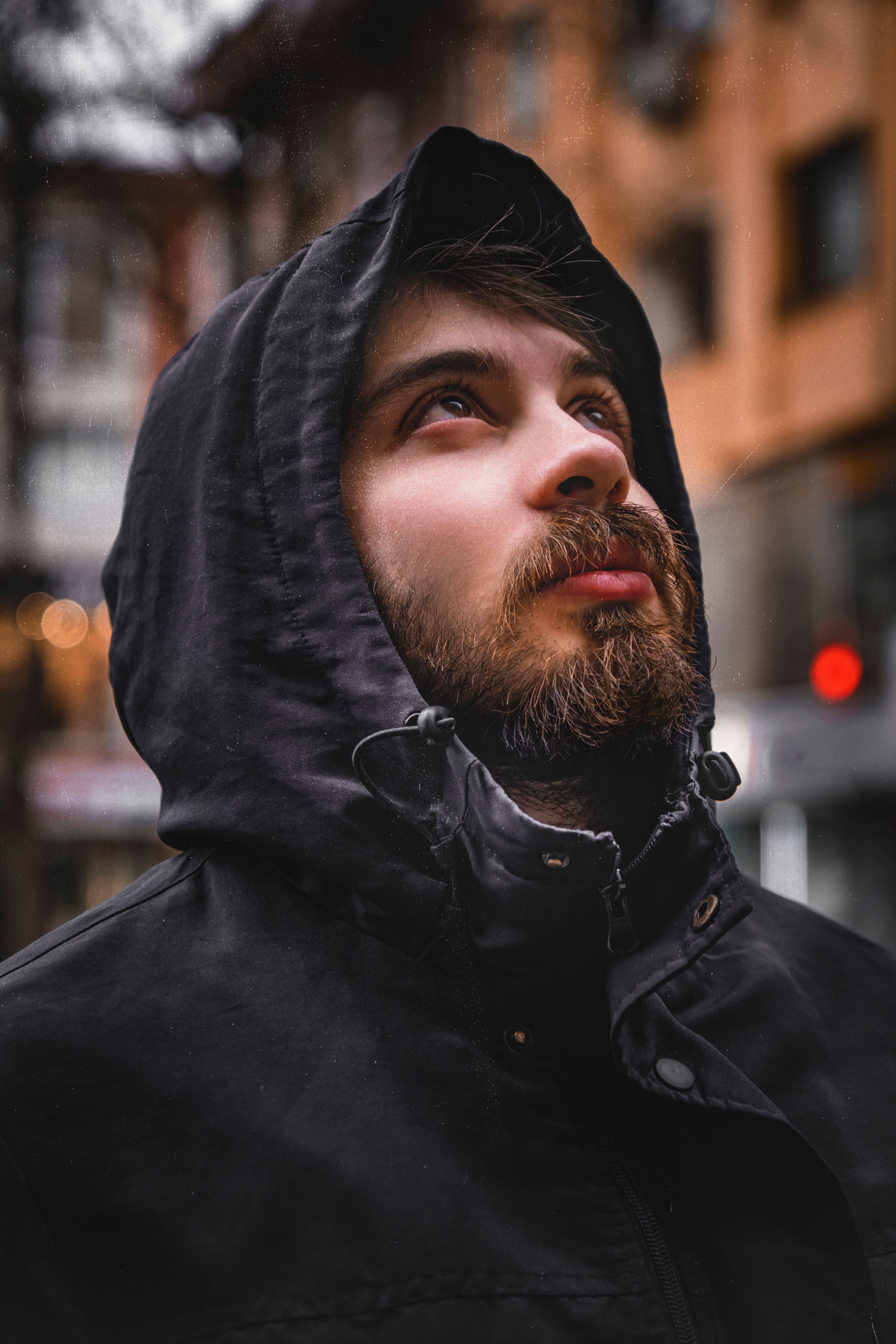 Man with Beard in Hood · Free Stock Photo