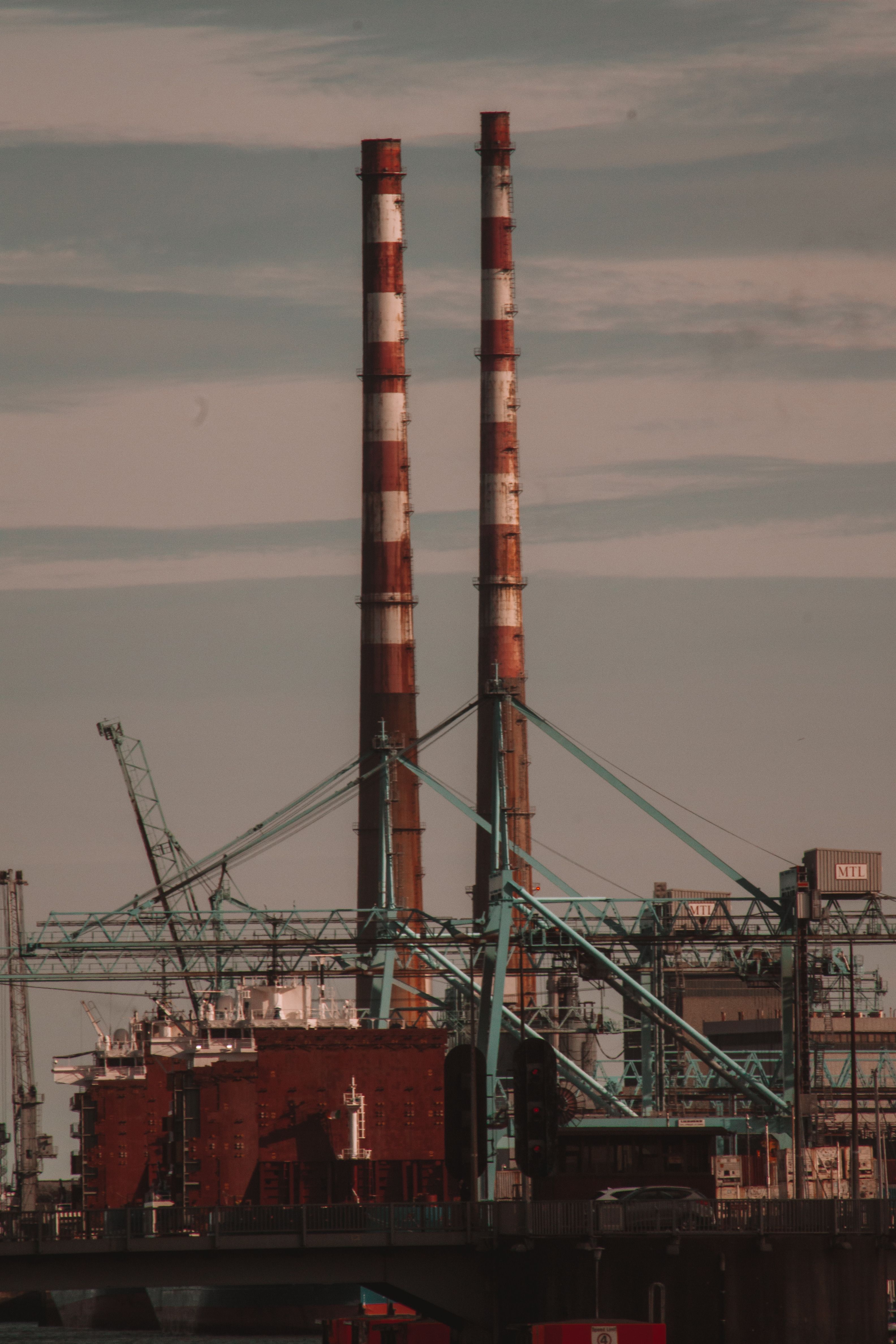Two Industrial Chimneys · Free Stock Photo