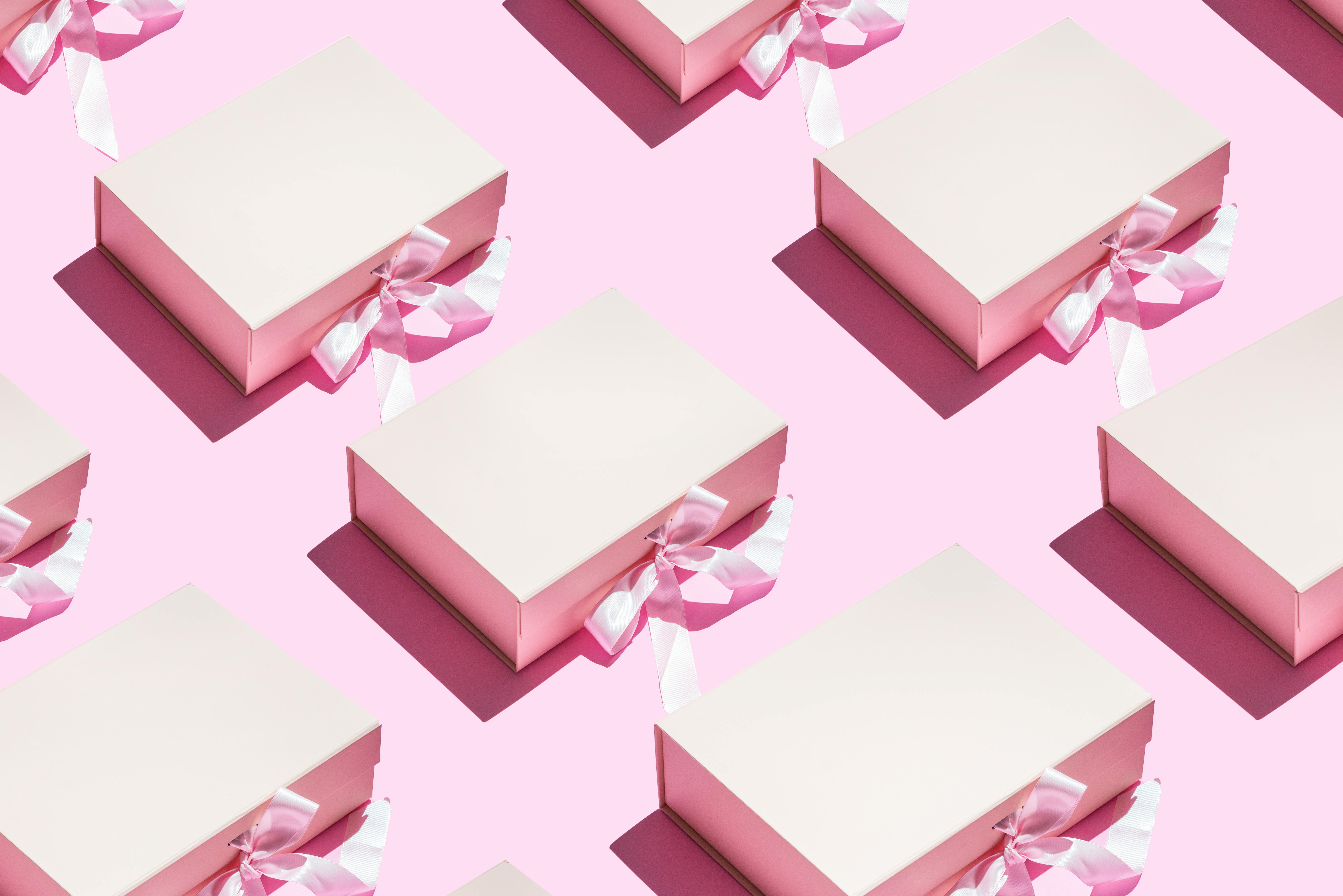 Pink Boxes with Pink Ribbons · Free Stock Photo
