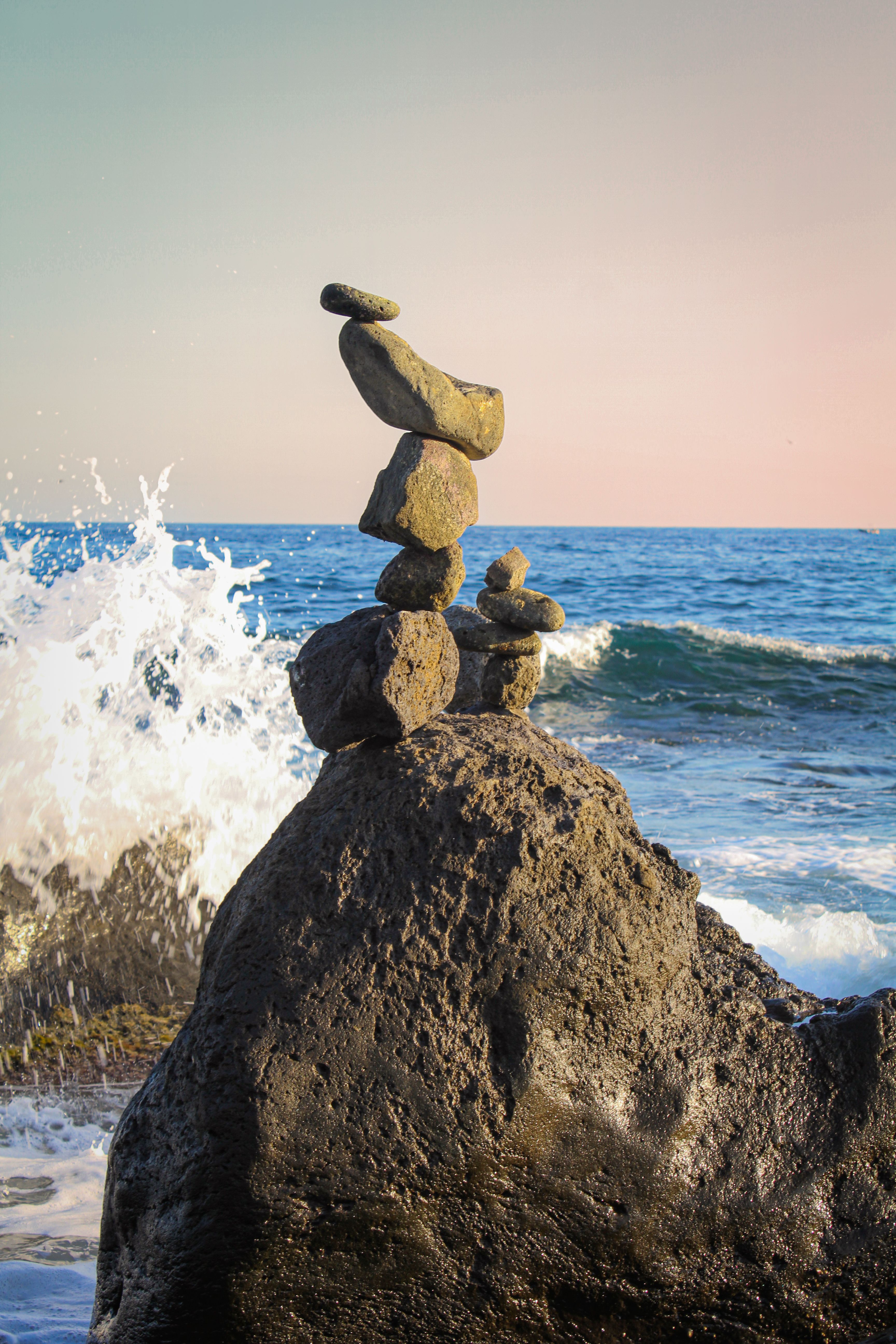 Balancing Stones by Sea · Free Stock Photo