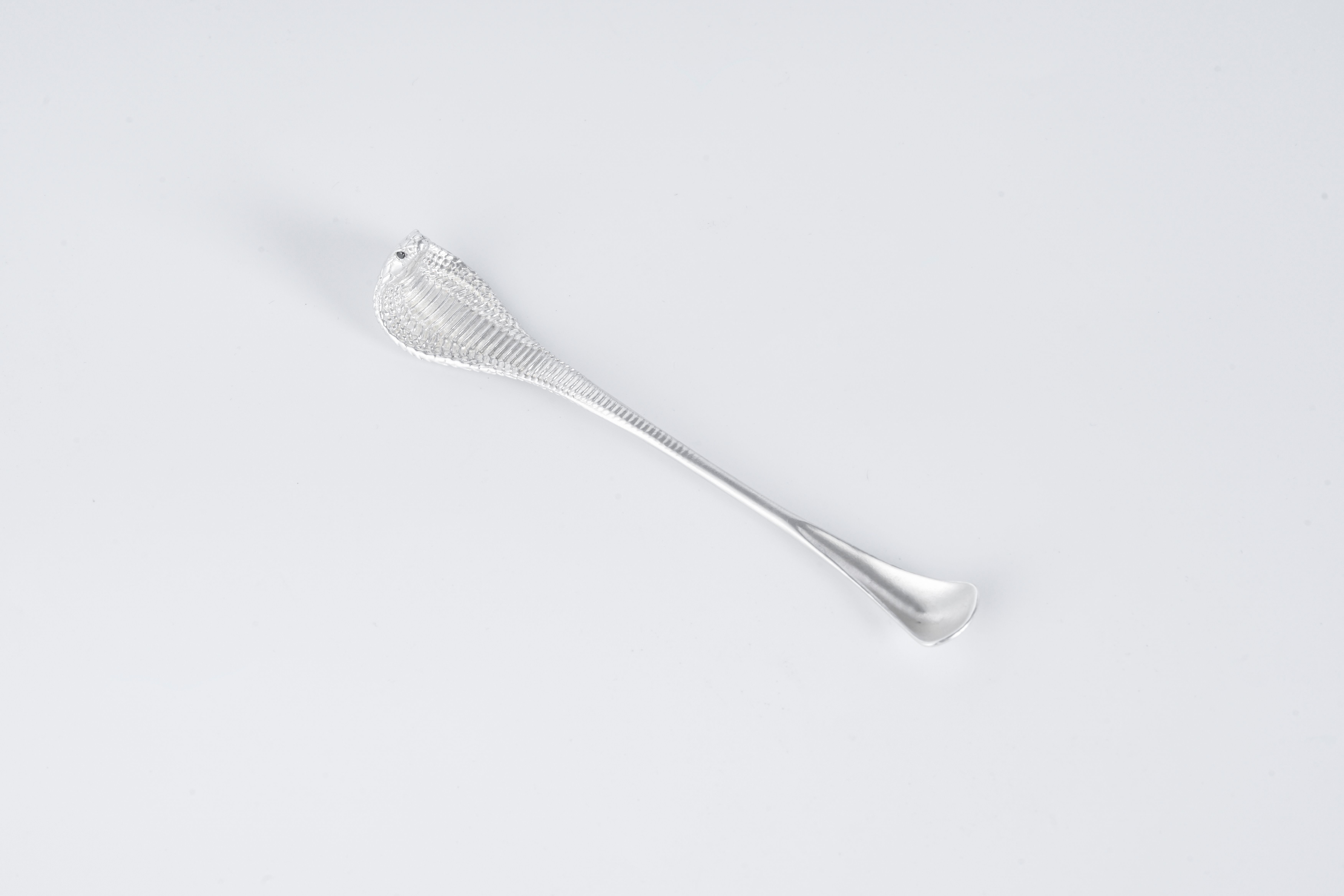 Silver Cobra Spoon on a White Background · Free Stock Photo