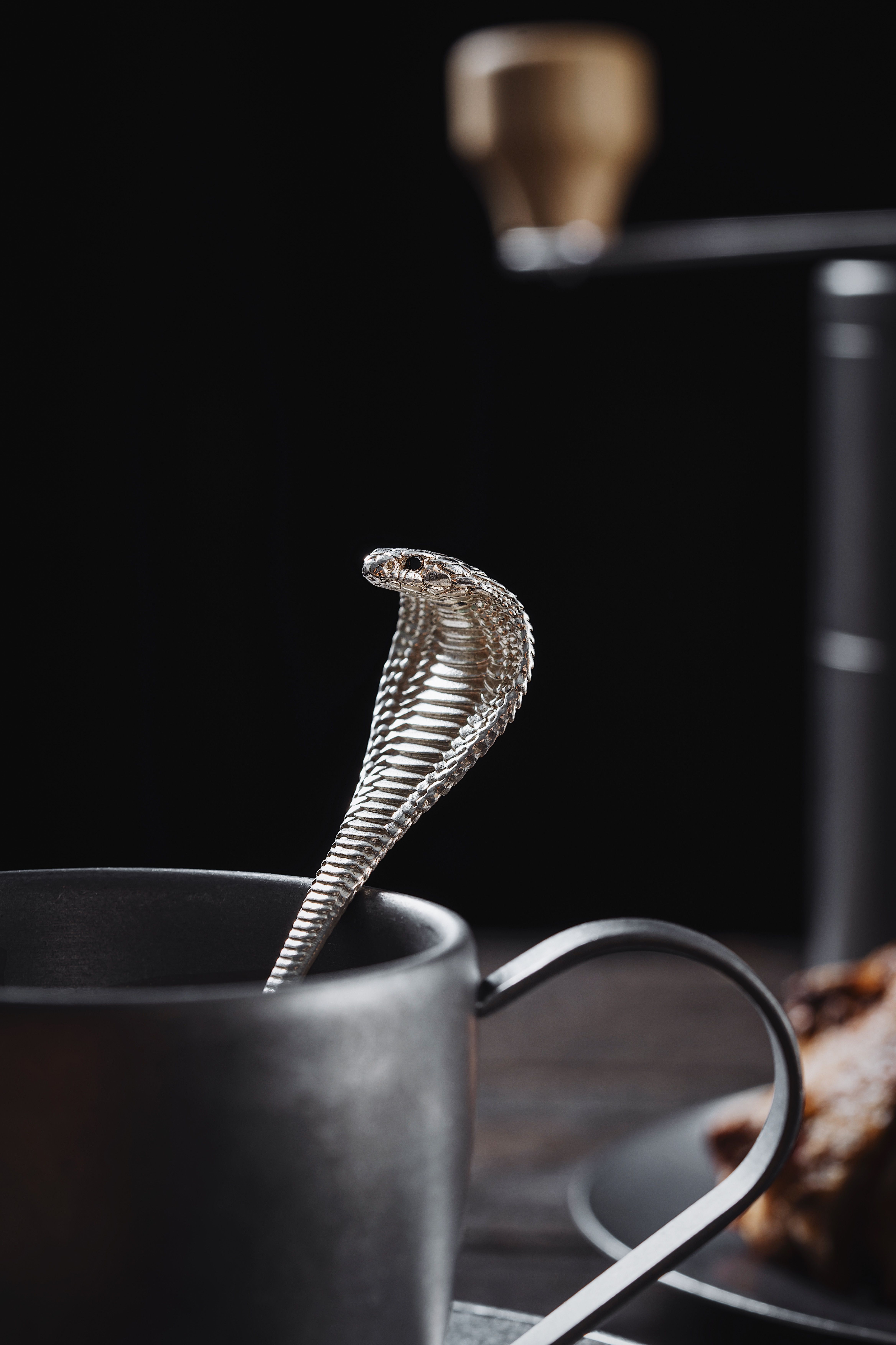 Silver Snake Spoon in Cup · Free Stock Photo