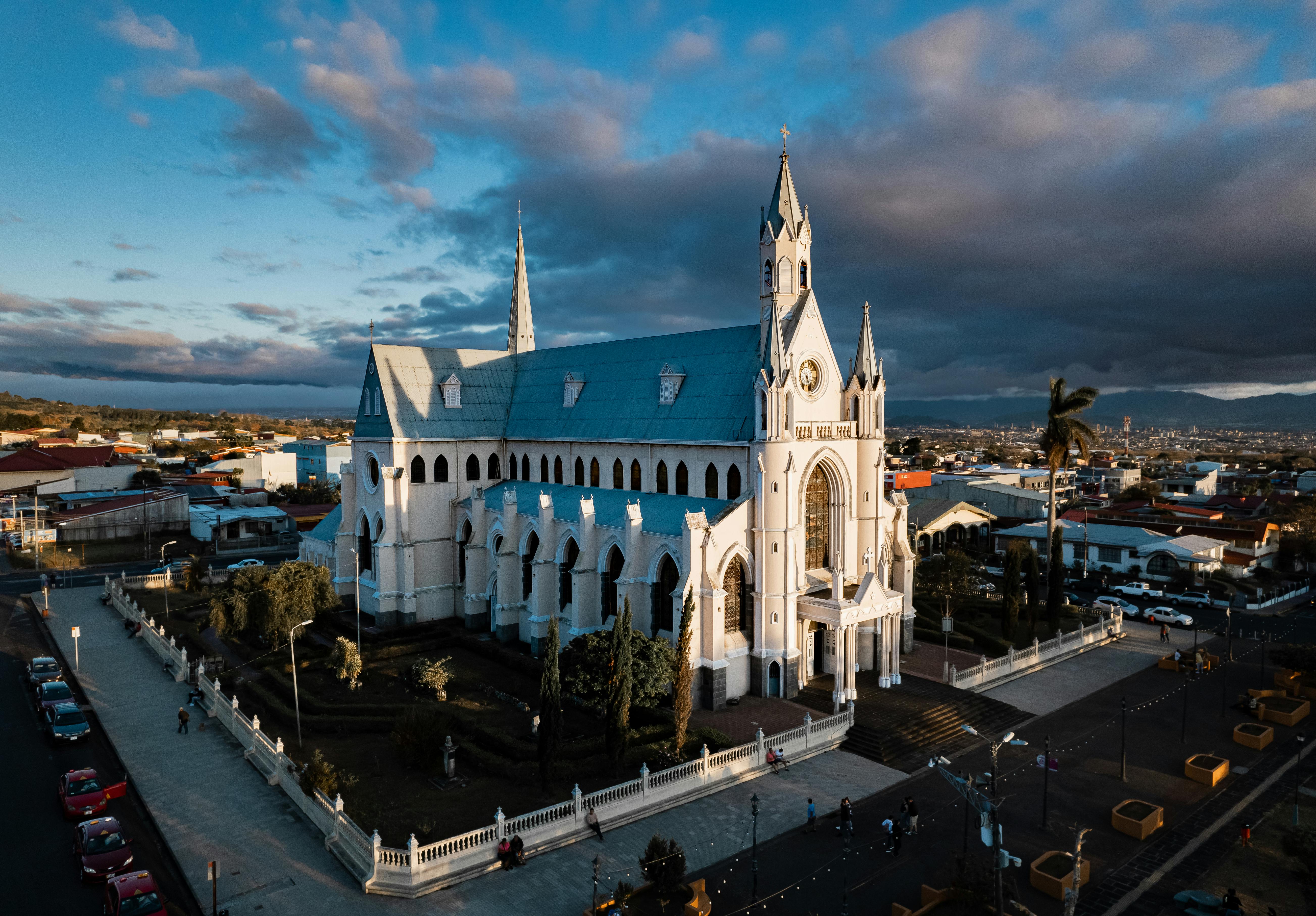 Aerial View of the Iglesia San Rafael, Heredia, Costa Rica · Free Stock ...