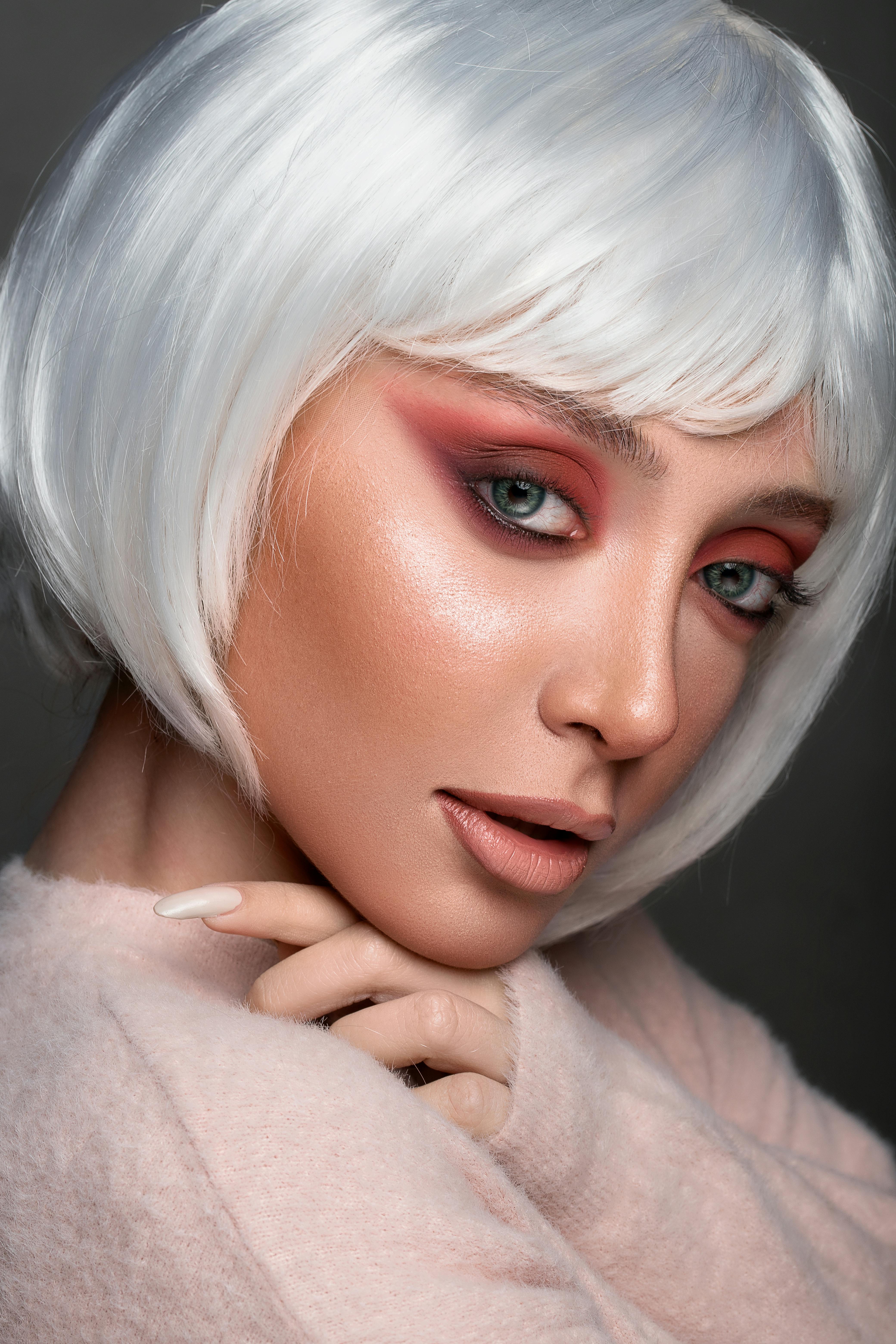 Portrait of Woman with White White Hair · Free Stock Photo