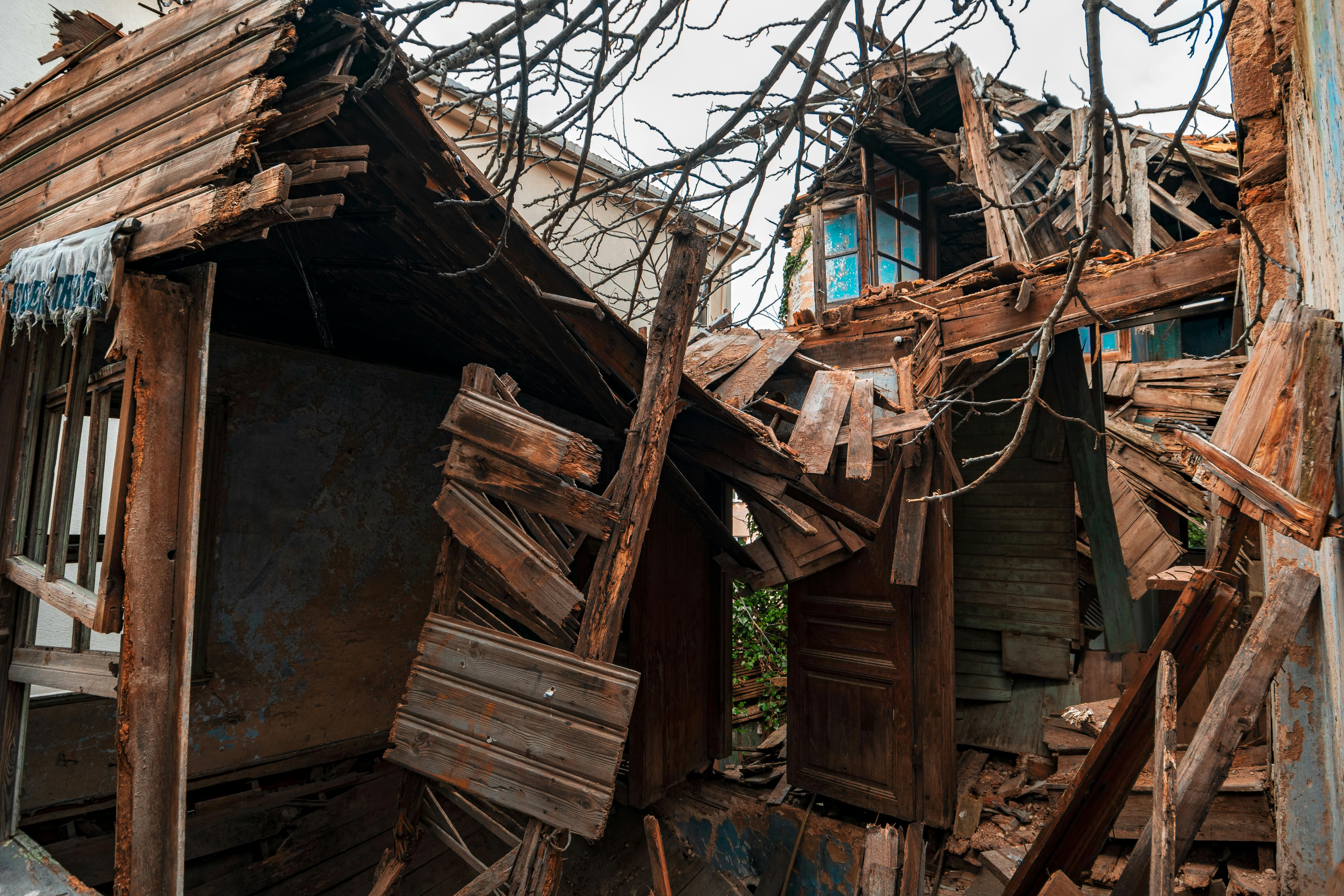 Close up of Destroyed Wooden House · Free Stock Photo