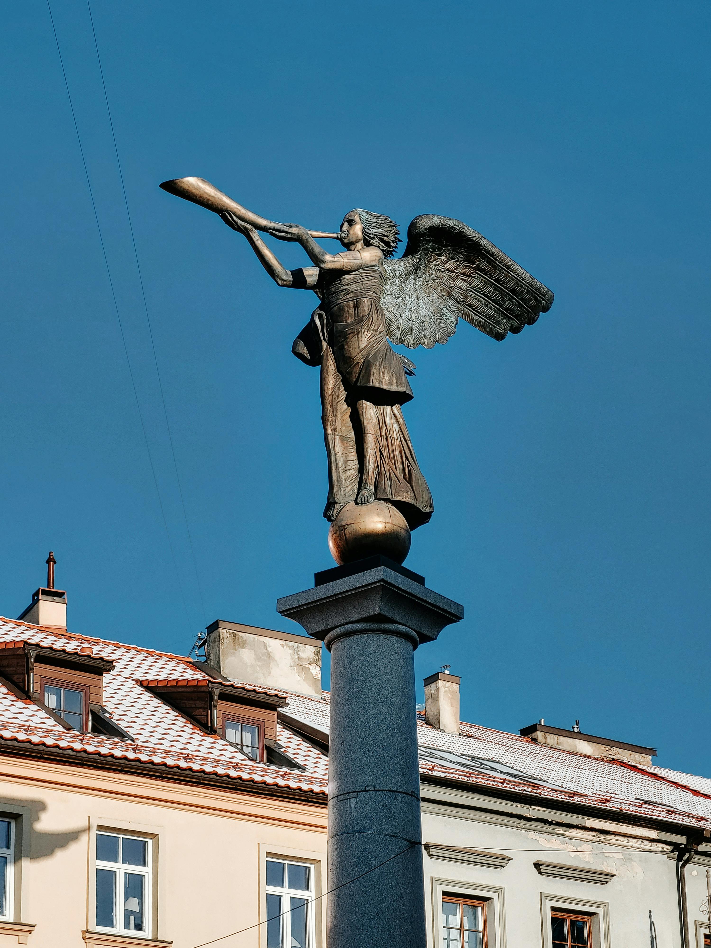 Angel Statue on a Square in Vilnius · Free Stock Photo