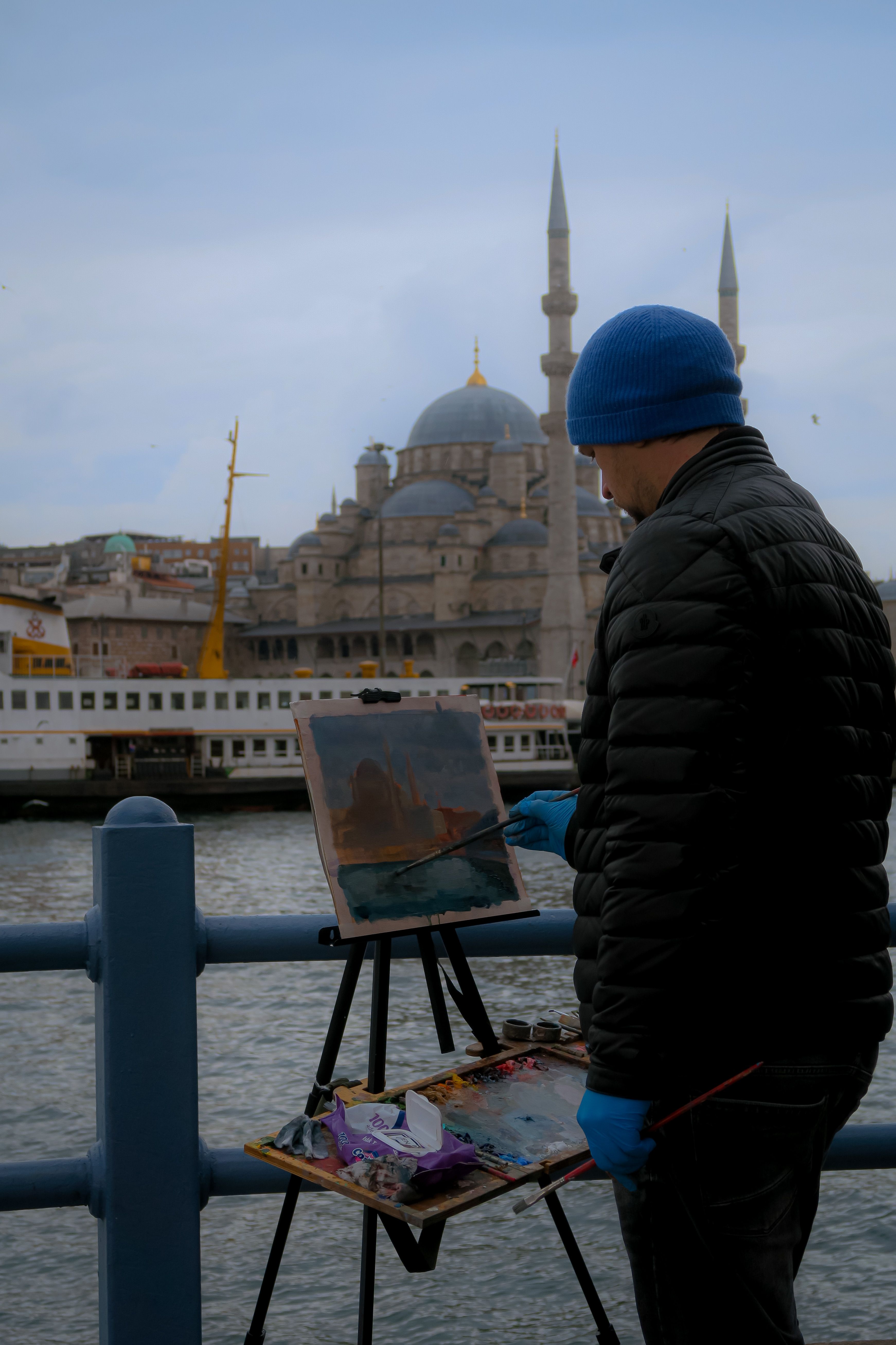 Artist Painting Suleymaniye Mosque in Istanbul · Free Stock Photo