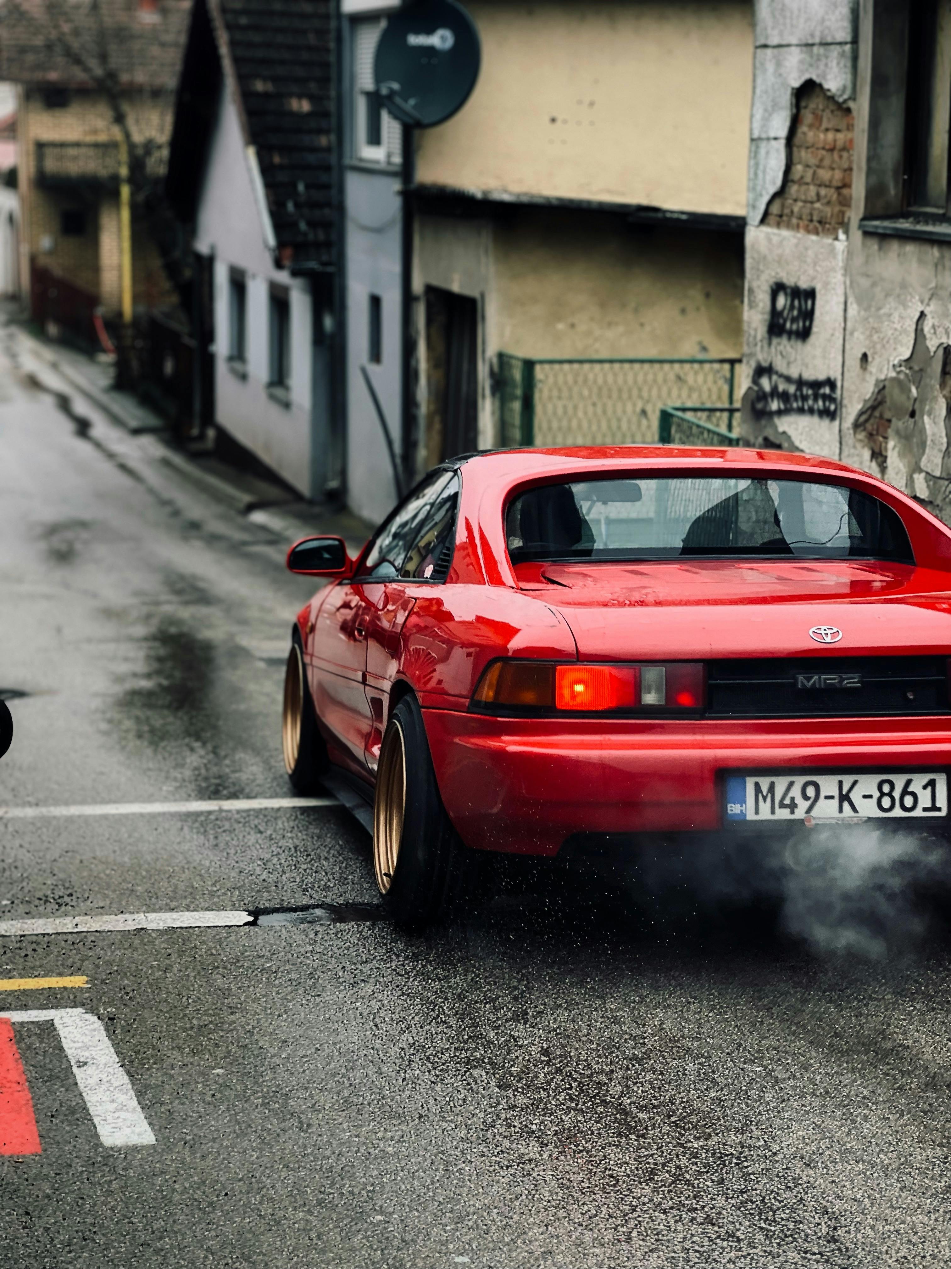 Classic Red Toyota MR2 on the Street · Free Stock Photo