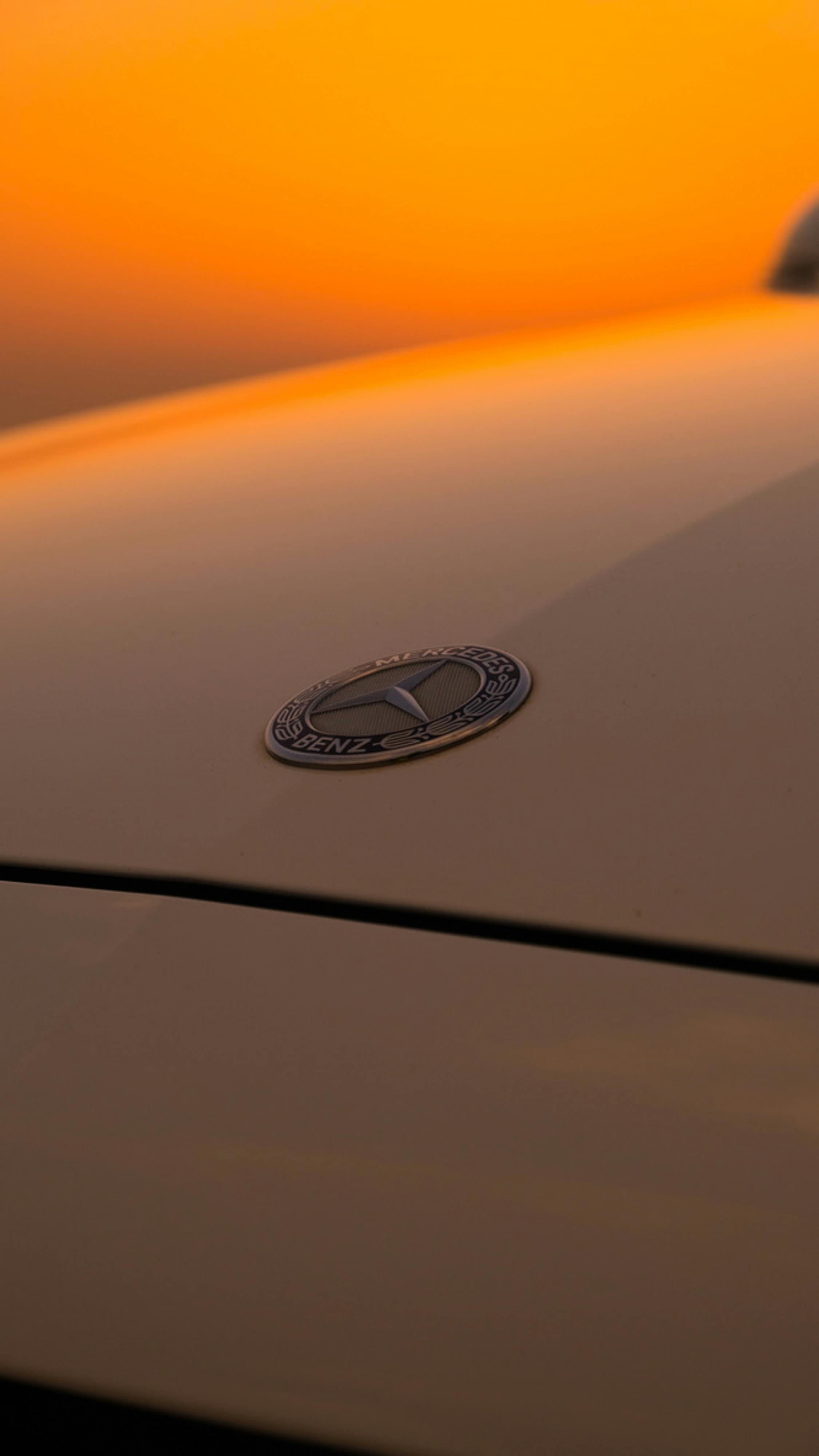 White Mercedes at Sunset · Free Stock Photo