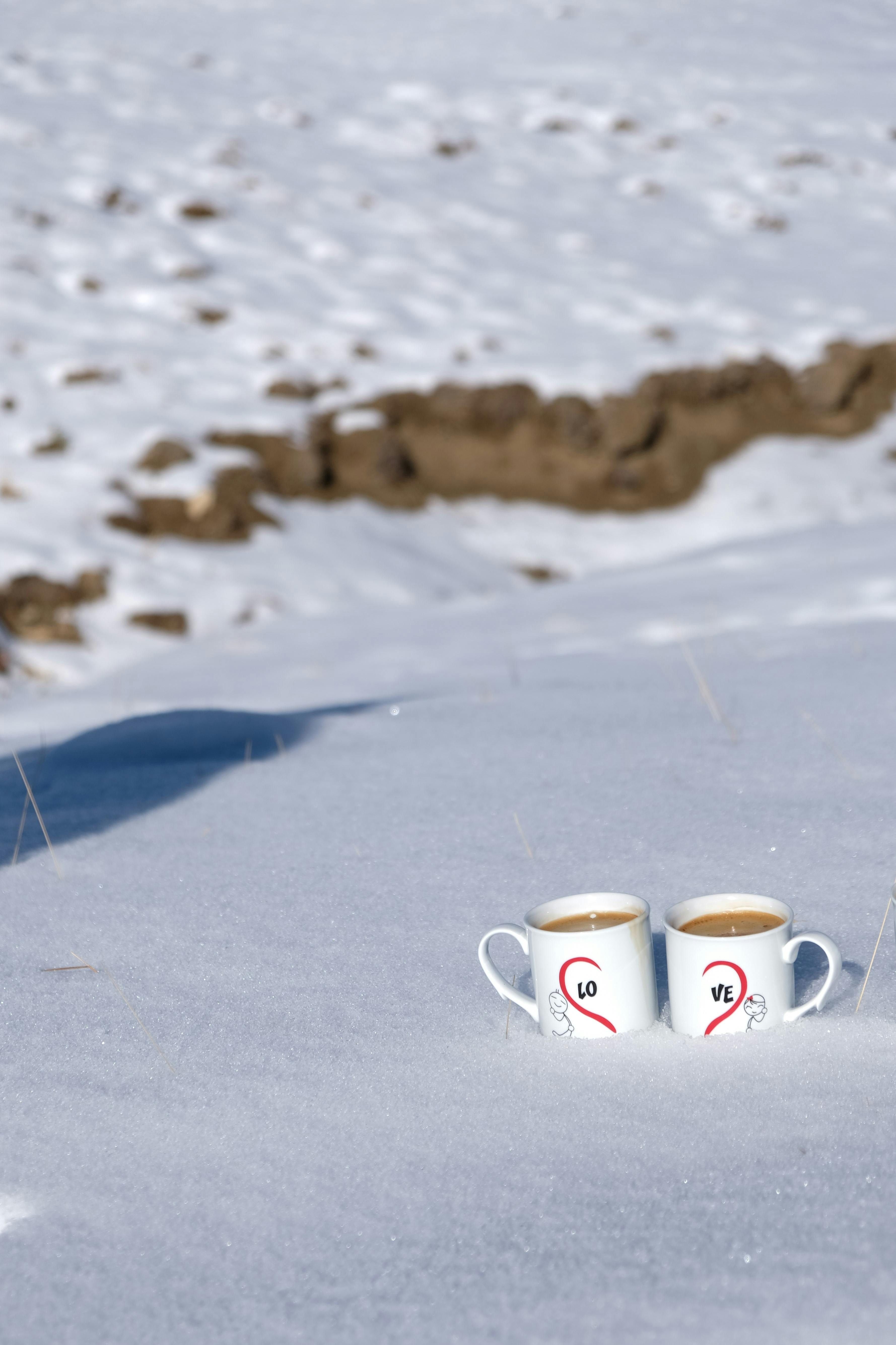 Cups of Coffee in Snow · Free Stock Photo