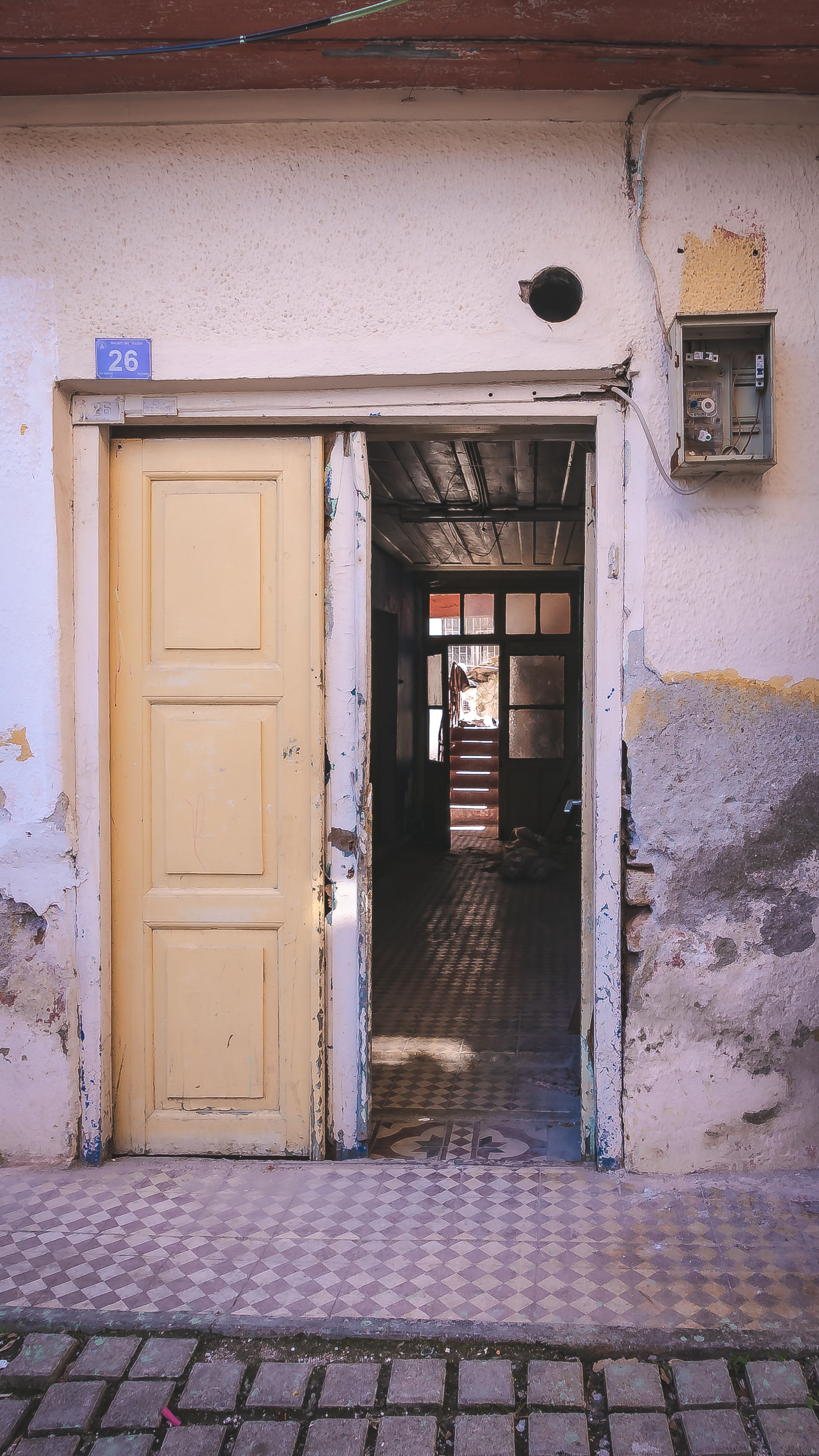 Open Door in Damaged Building · Free Stock Photo