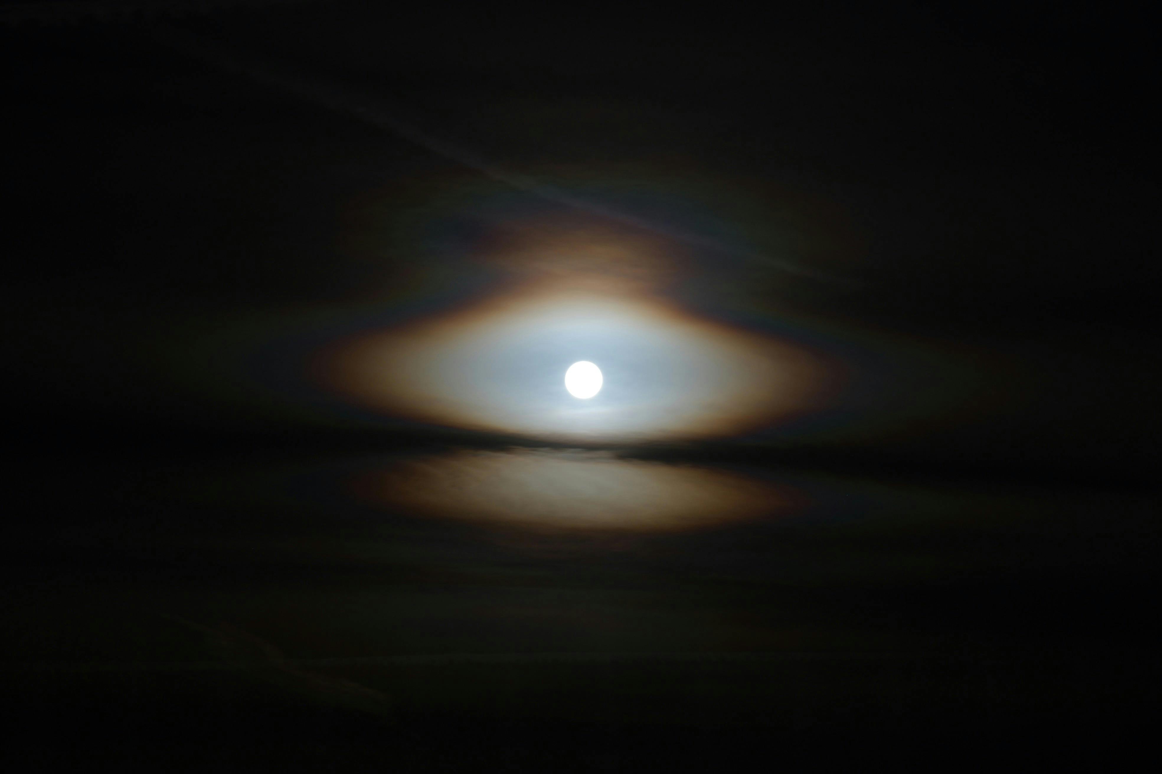 Free stock photo of full moon, halo, light effect